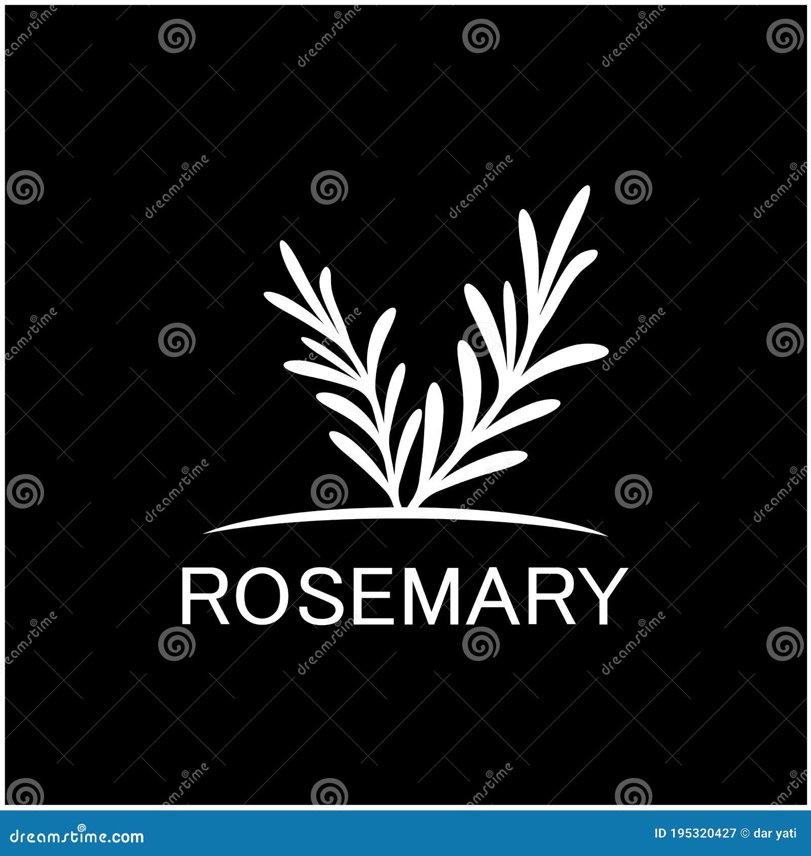 Rosemary Leaf Vector Logo Illustration Template Stock Vector ...
