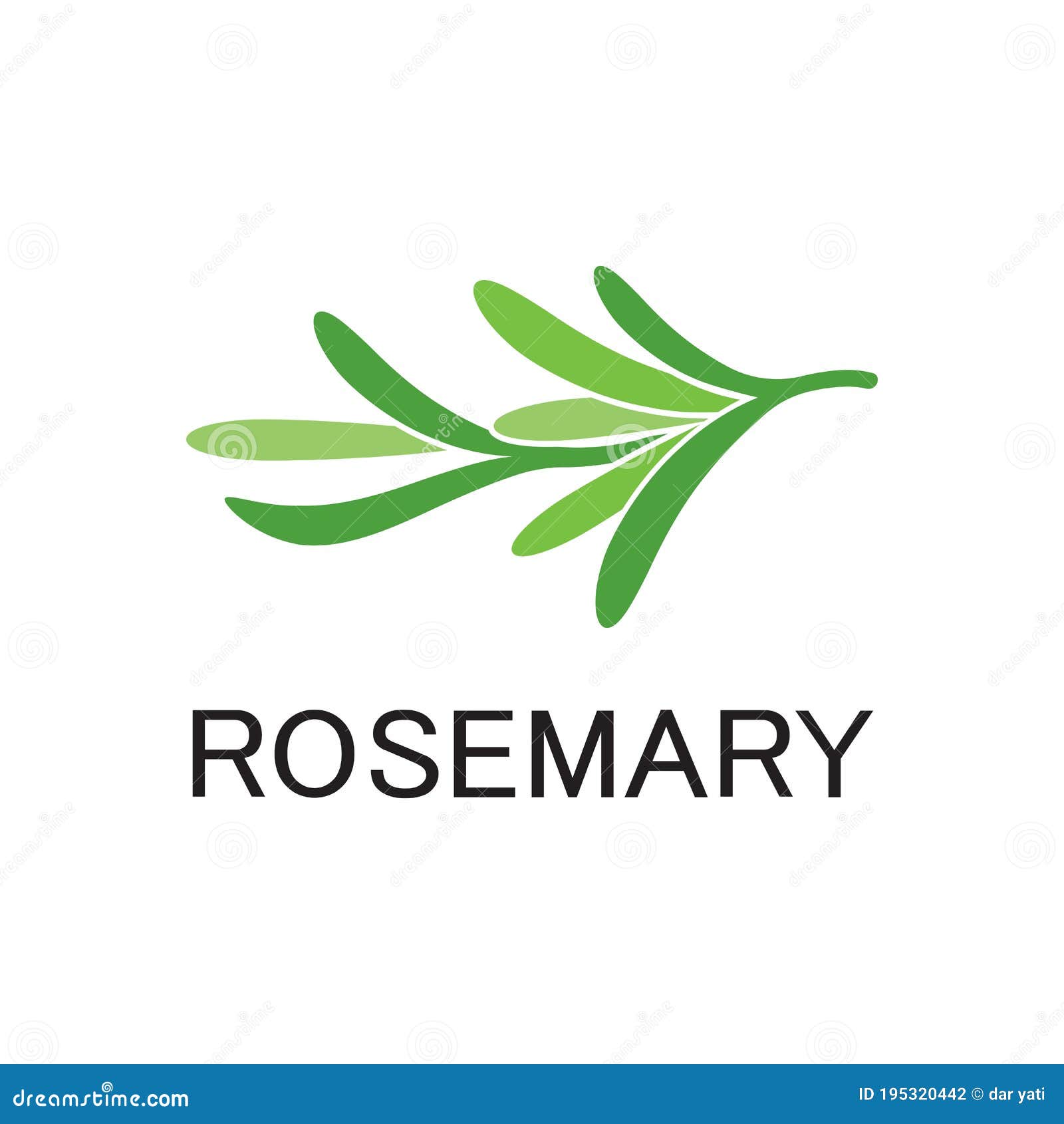 Rosemary Leaf Vector Logo Illustration Template Stock Vector ...