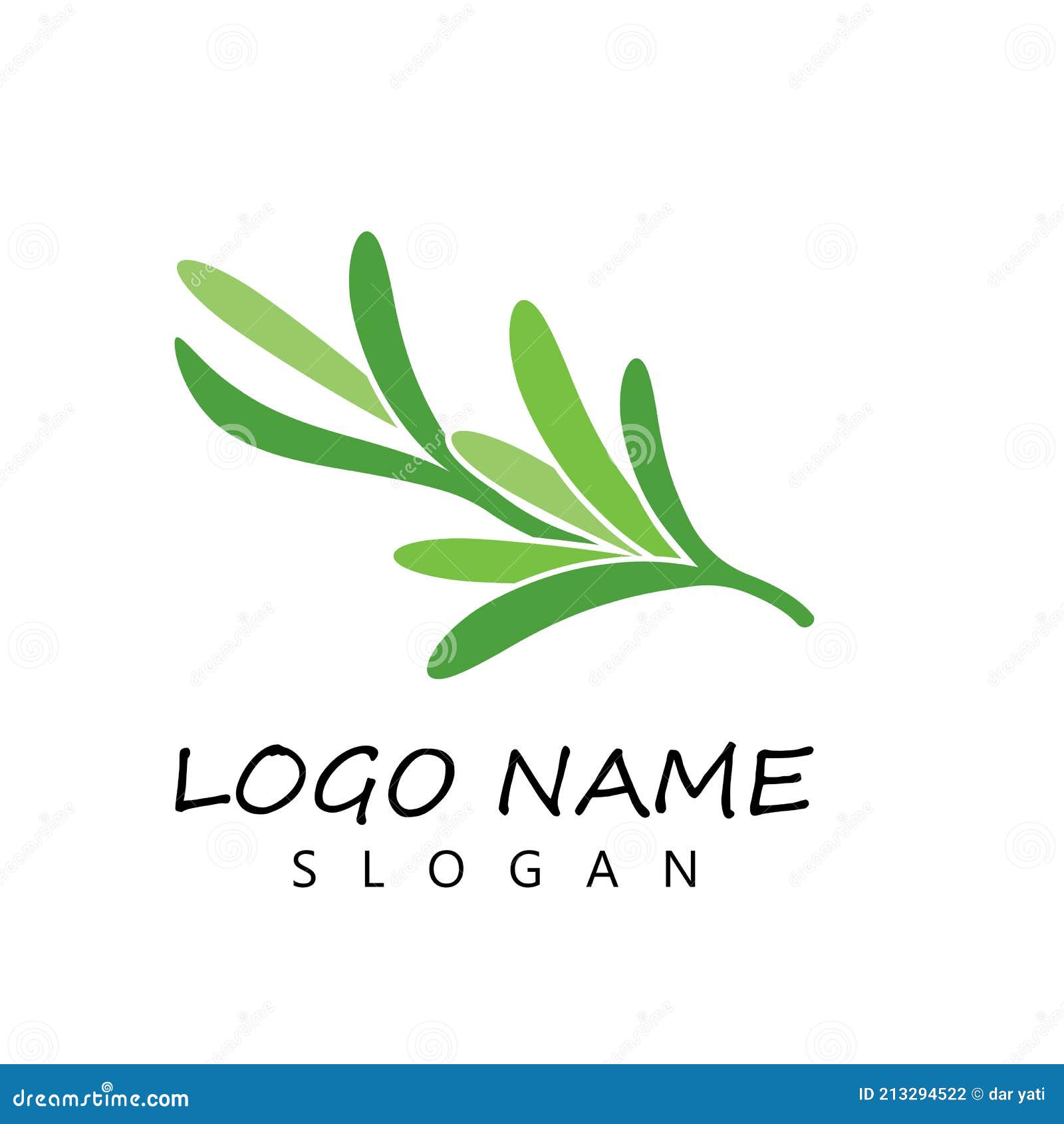 Rosemary Leaf Vector Logo Illustration Template Stock Vector ...