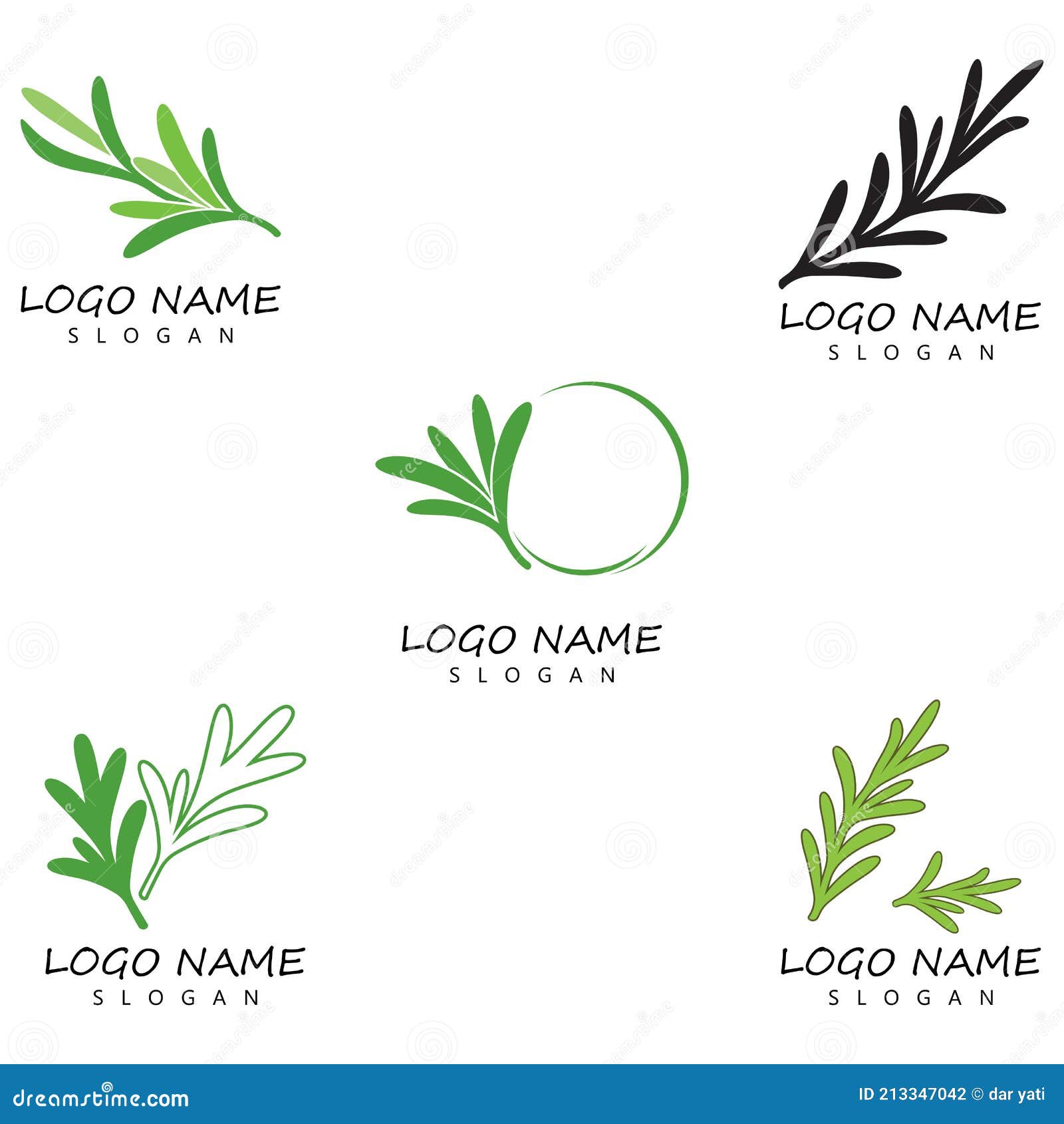 Rosemary Leaf Vector Logo Illustration Template Stock Vector ...