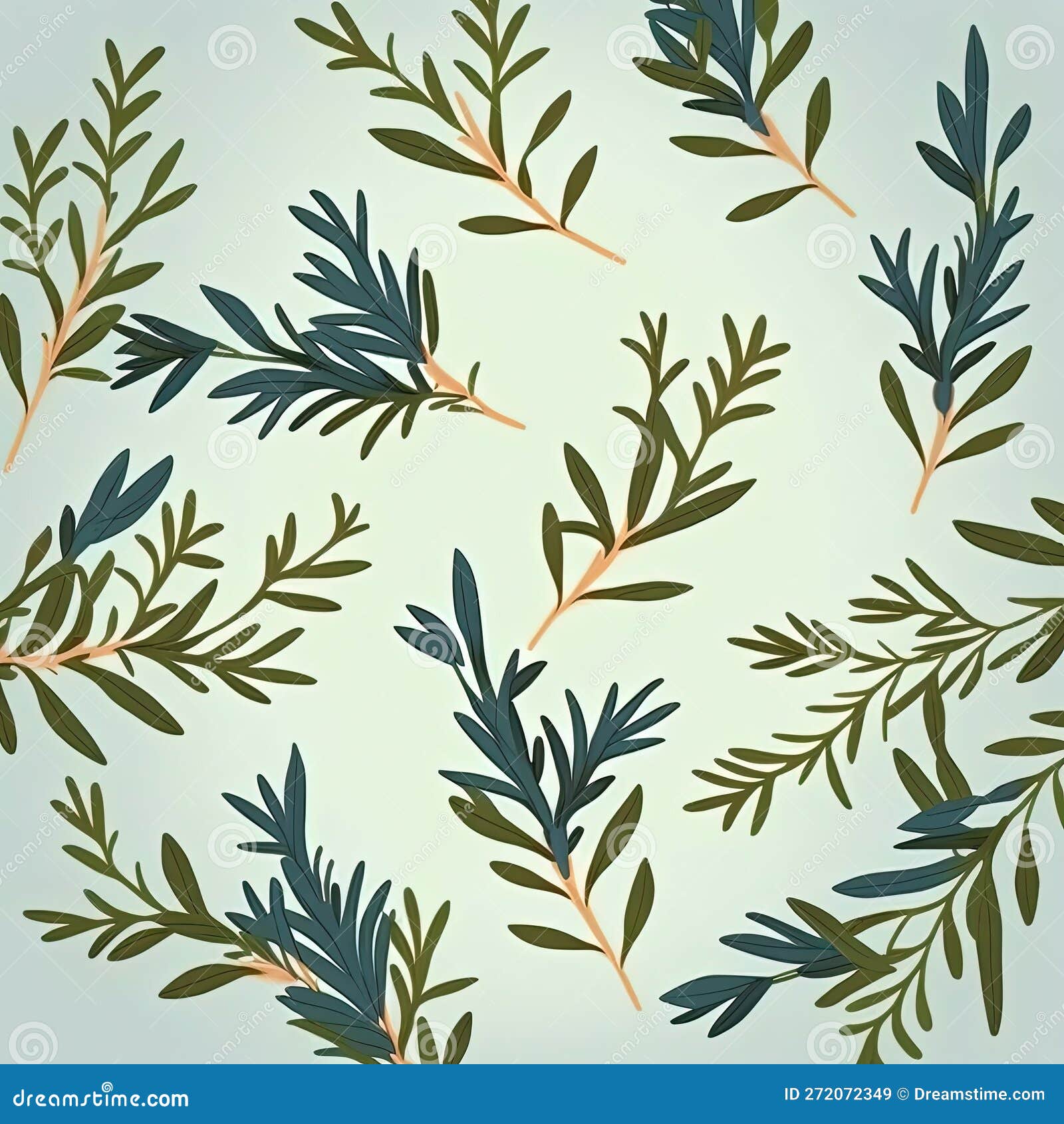 Rosemary Sprig, Beautiful Plant Pattern, Flat Style. Generative Ai ...