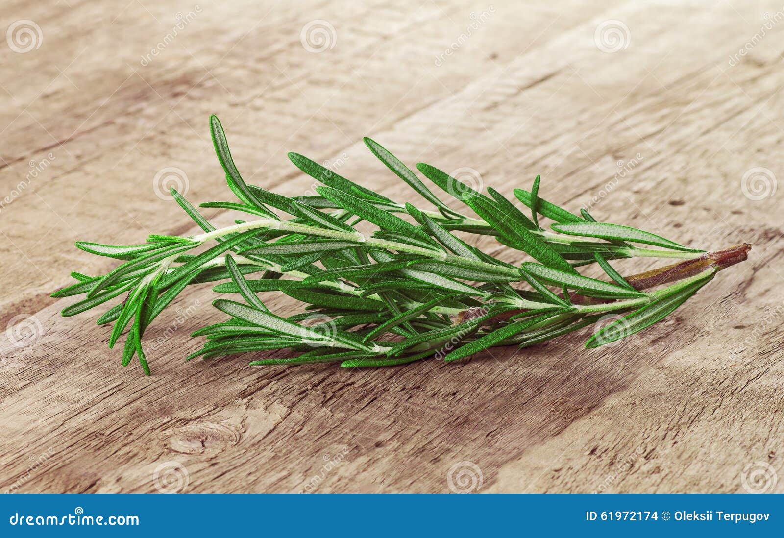 Rosemary on a Wooden Background Stock Photo - Image of culinary, table ...