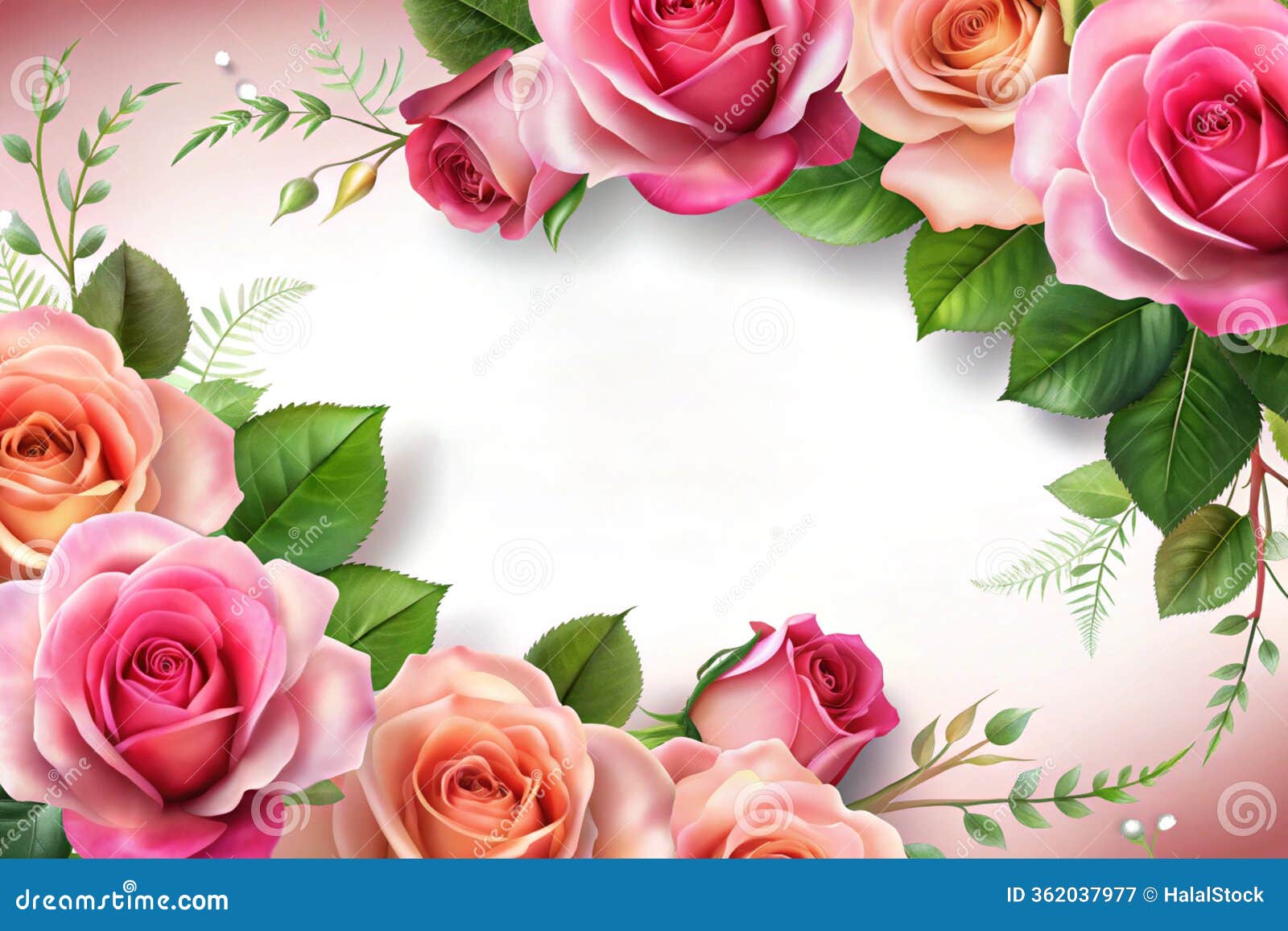 Roses Art Design Invitation Card Stock Illustration - Illustration of ...