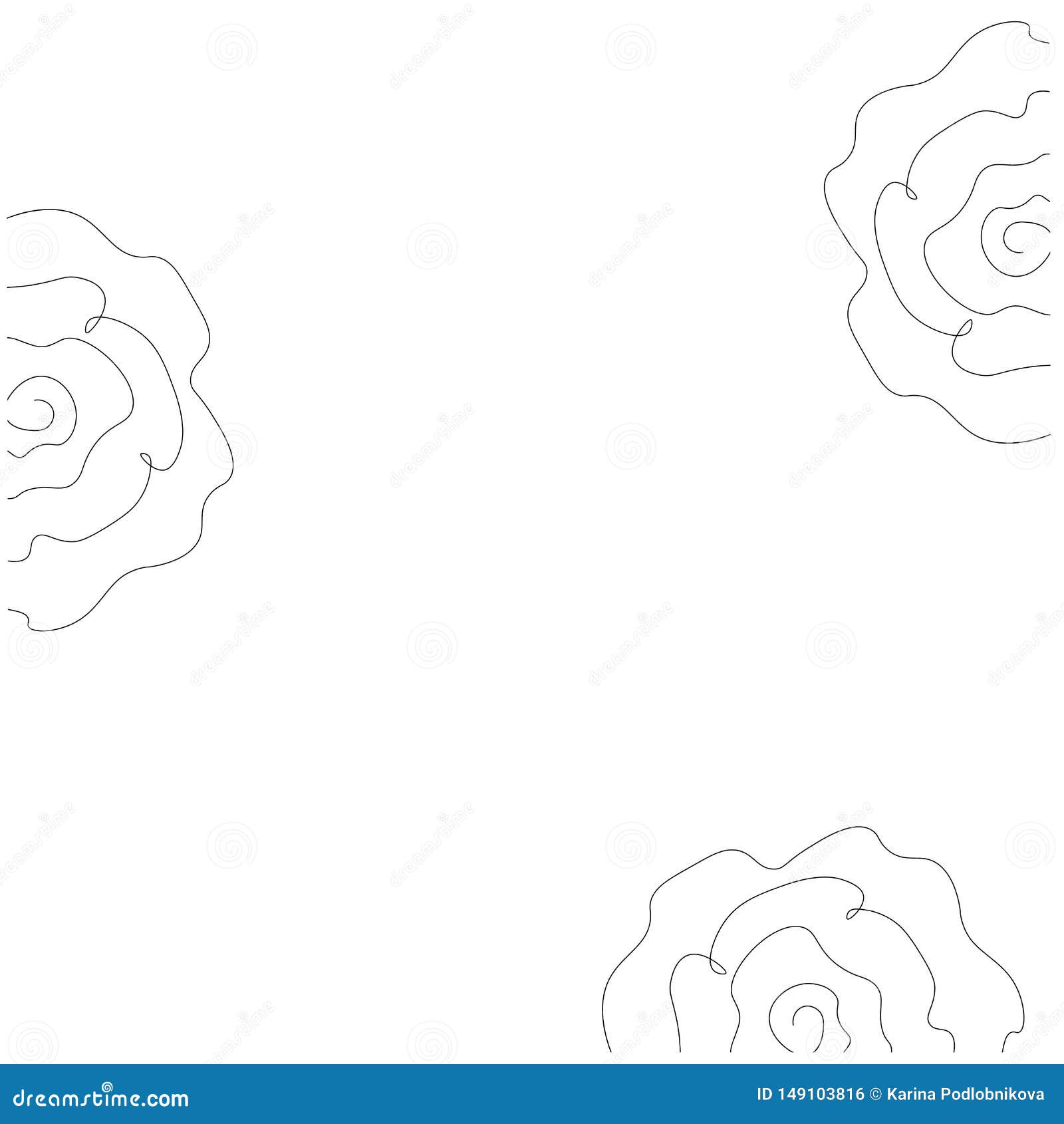 Roses Background, Continuous Line Drawing Vector Illustration Stock ...