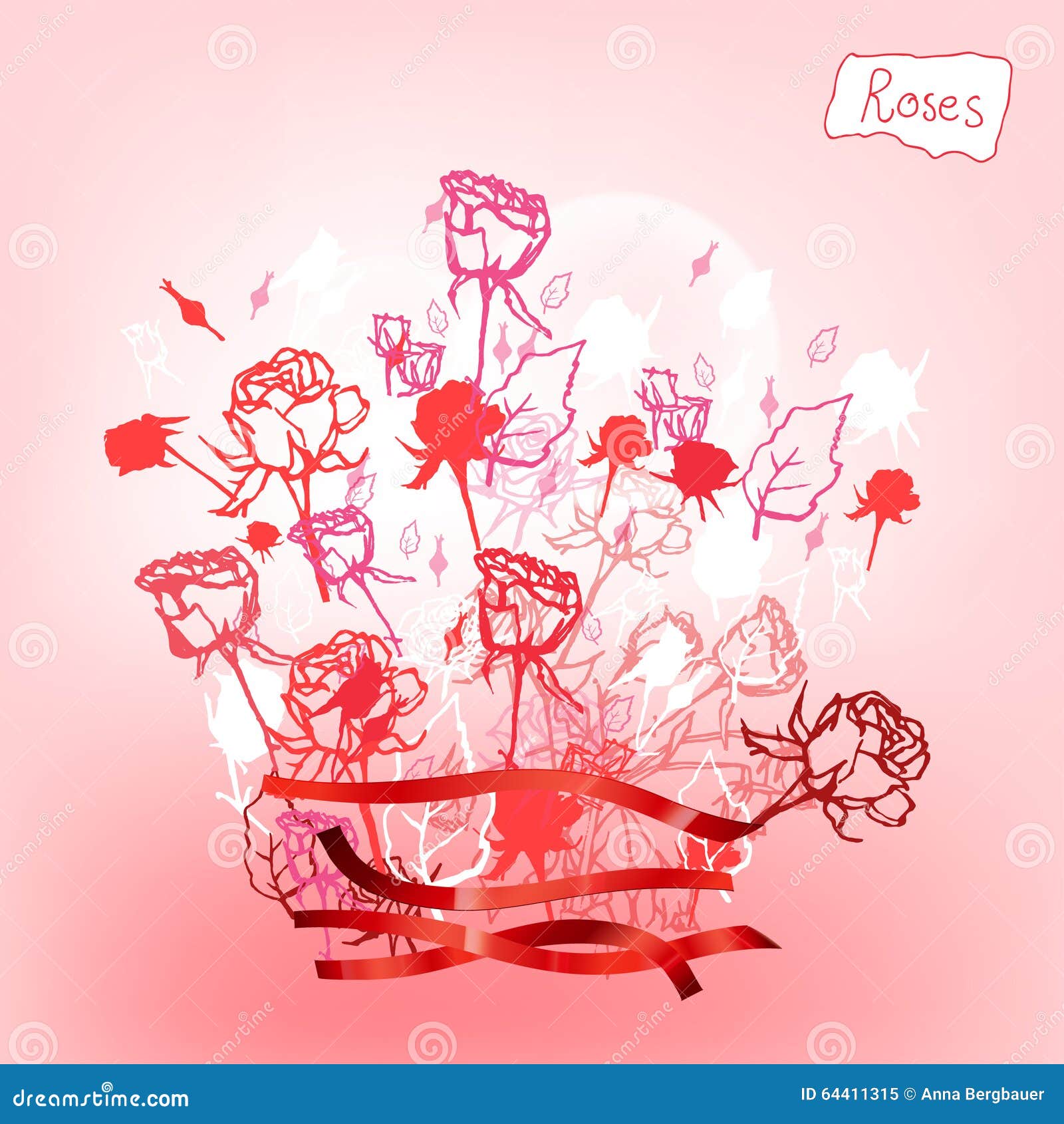 Roses Background vector stock vector. Illustration of present - 64411315