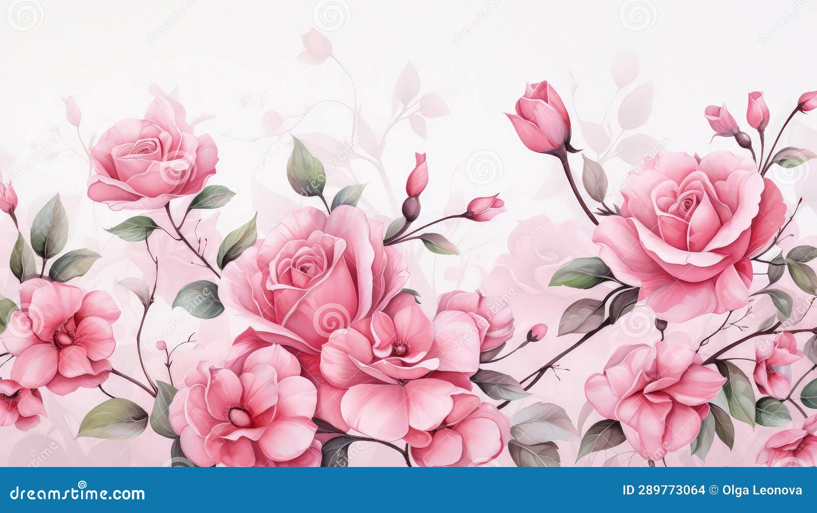 Roses banner stock illustration. Illustration of blooming - 289773064