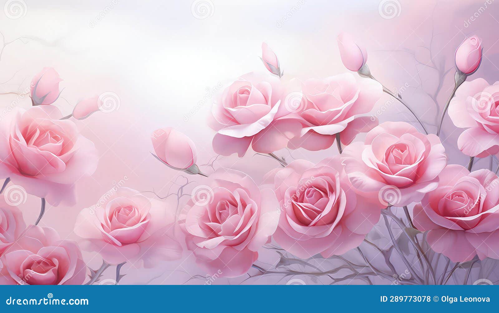Roses banner stock illustration. Illustration of bouquet - 289773078