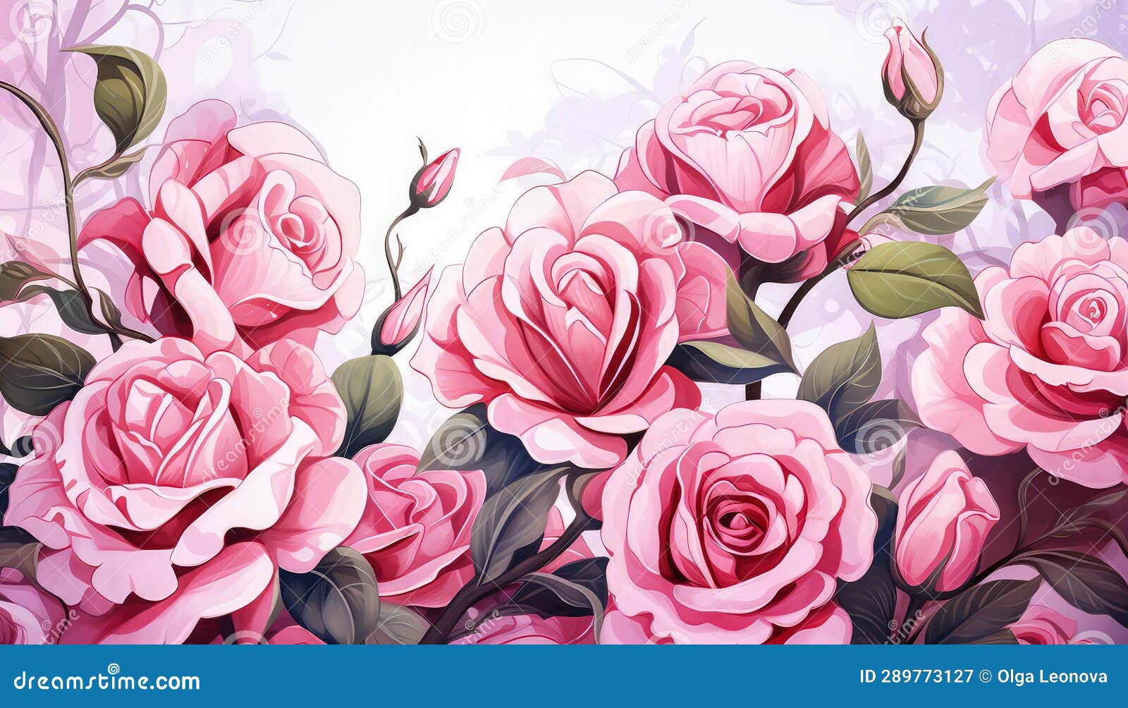 Roses banner stock illustration. Illustration of postcard - 289773127