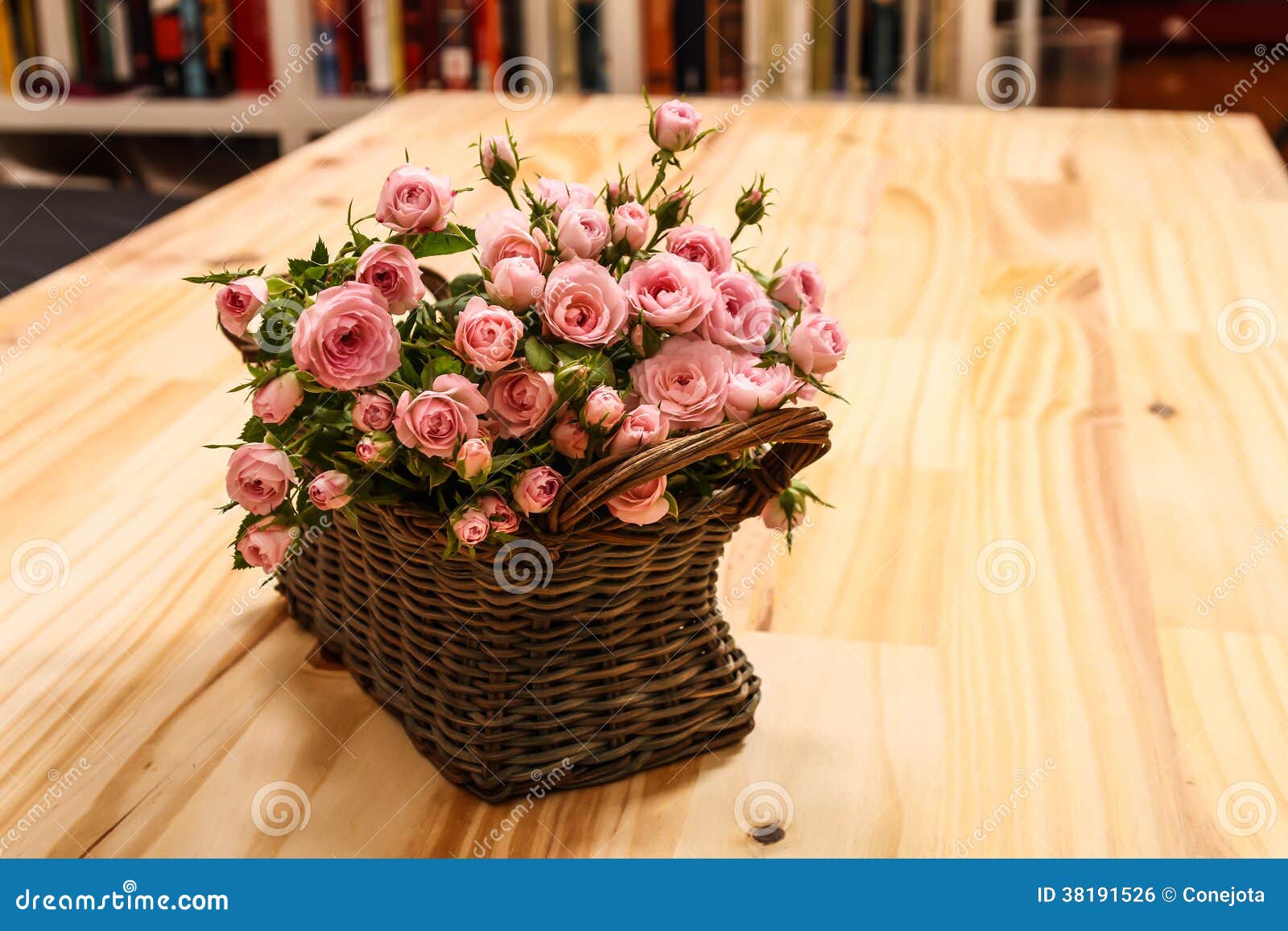 Red Roses In Basket. Stock Photography | CartoonDealer.com #104916944