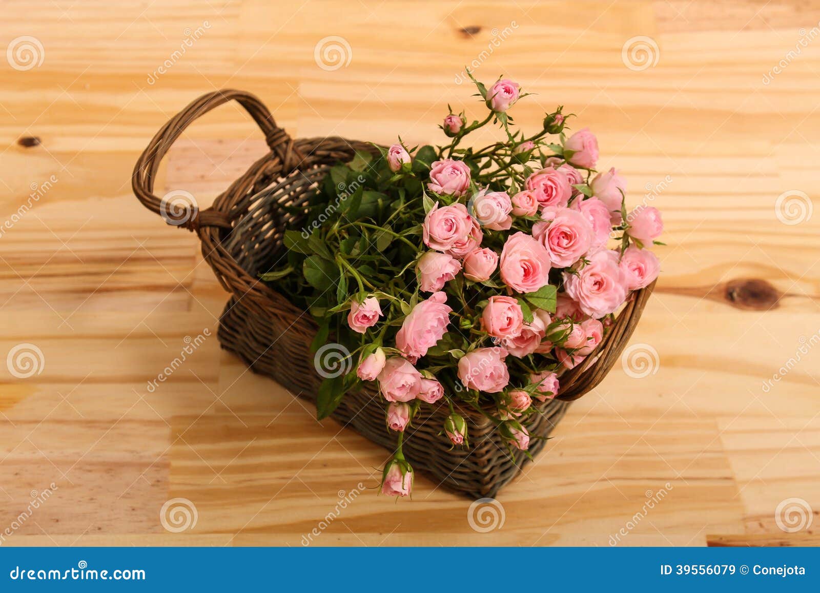 Roses in a basket stock image. Image of flora, petal - 39556079
