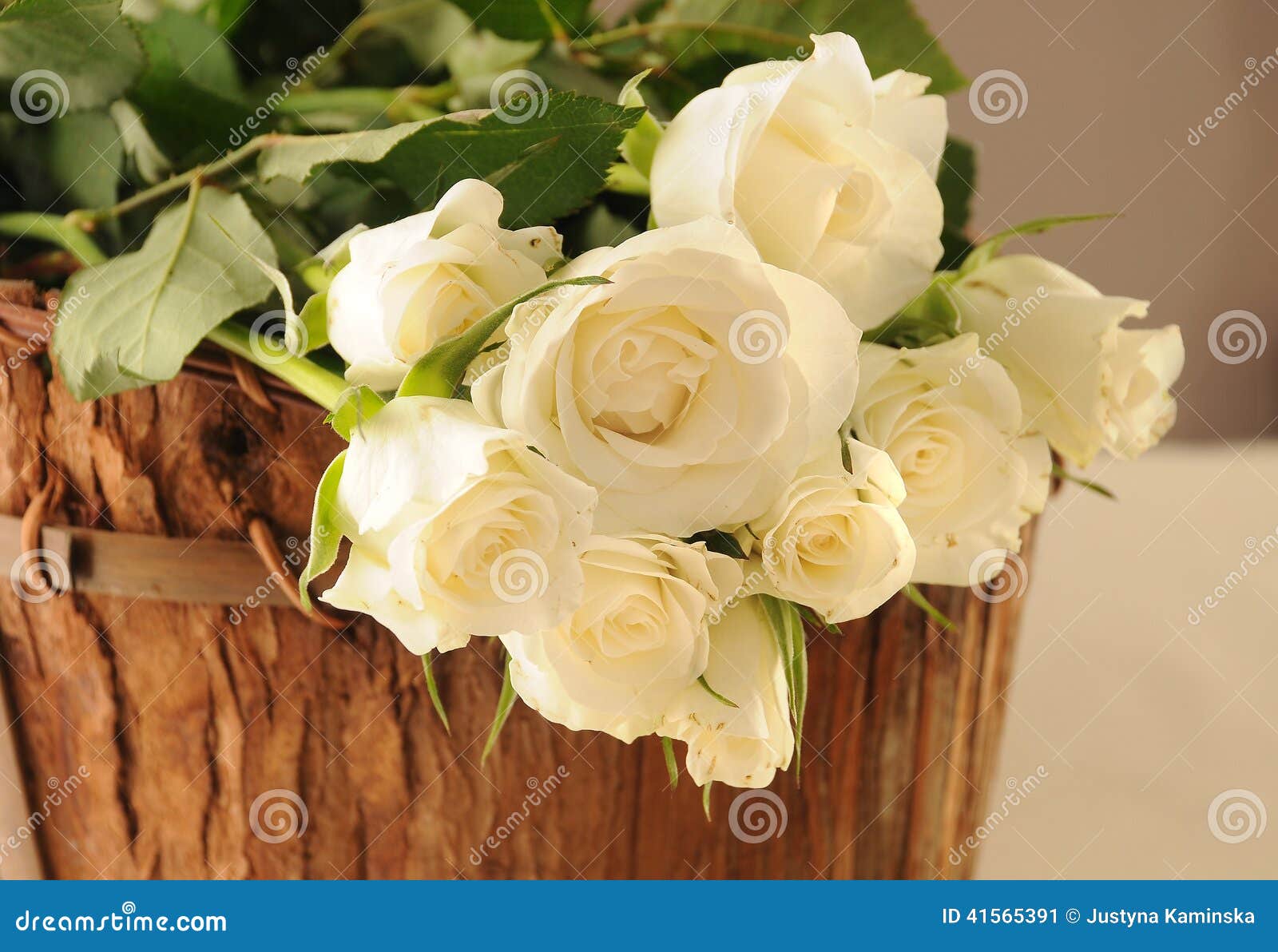 Roses in the basket stock image. Image of present, fresh - 41565391