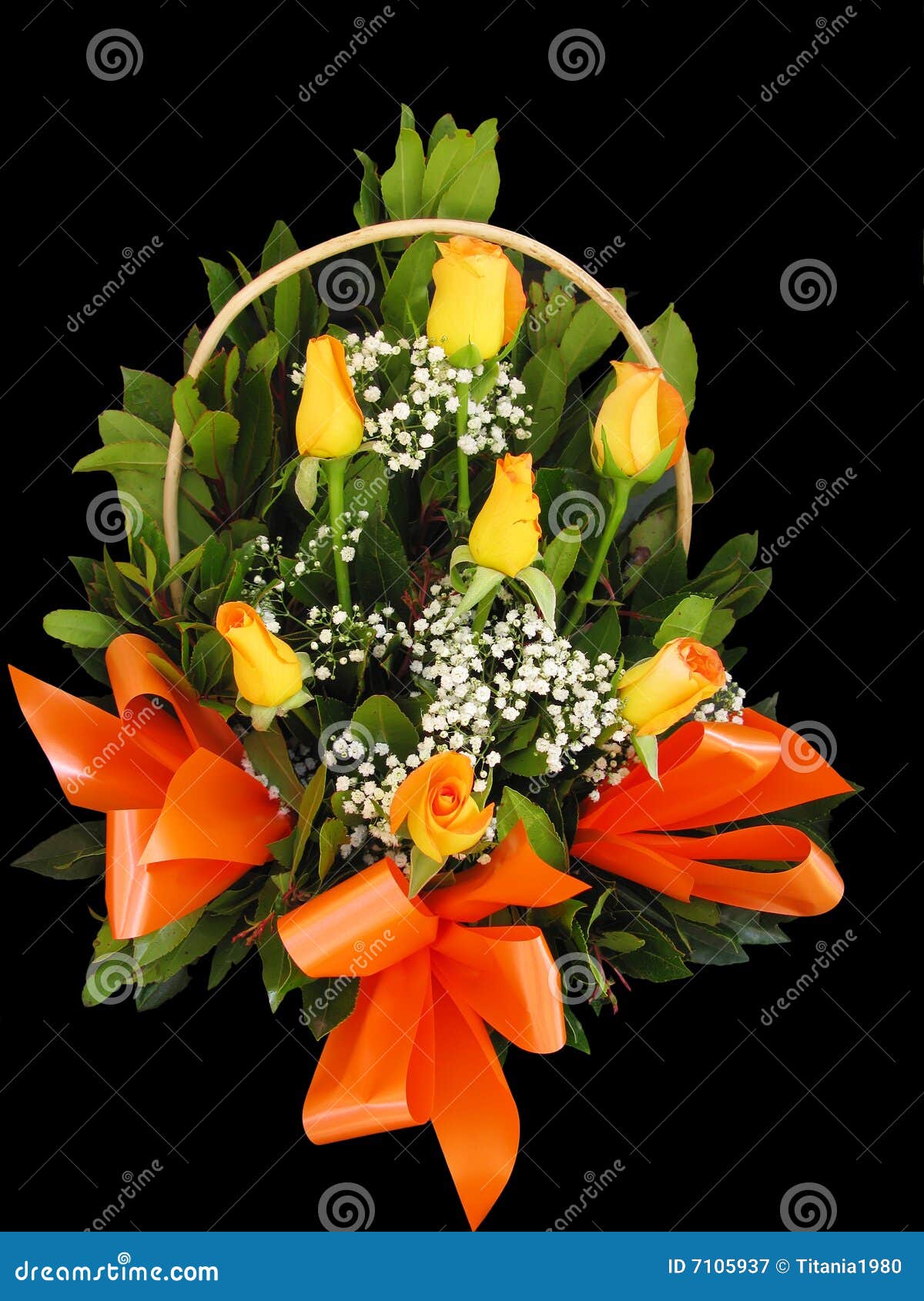 Roses bouquet basket stock image. Image of couple, rose - 7105937