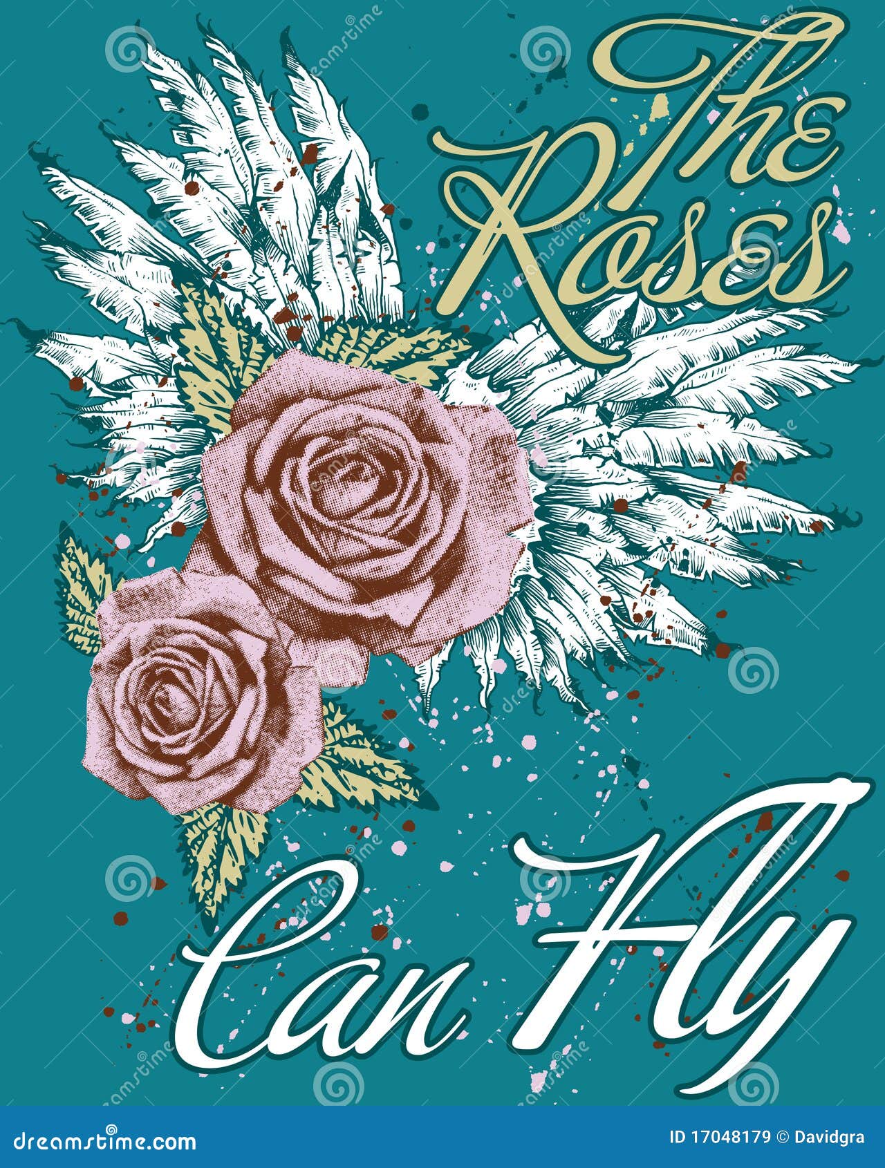 Roses Can Fly stock vector. Illustration of pink, rose - 17048179