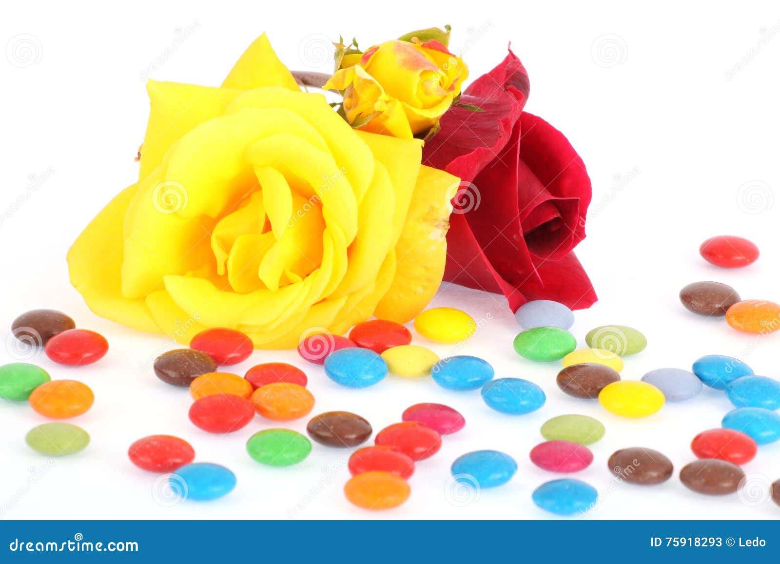 Roses and candies stock image. Image of beautiful, candies - 75918293