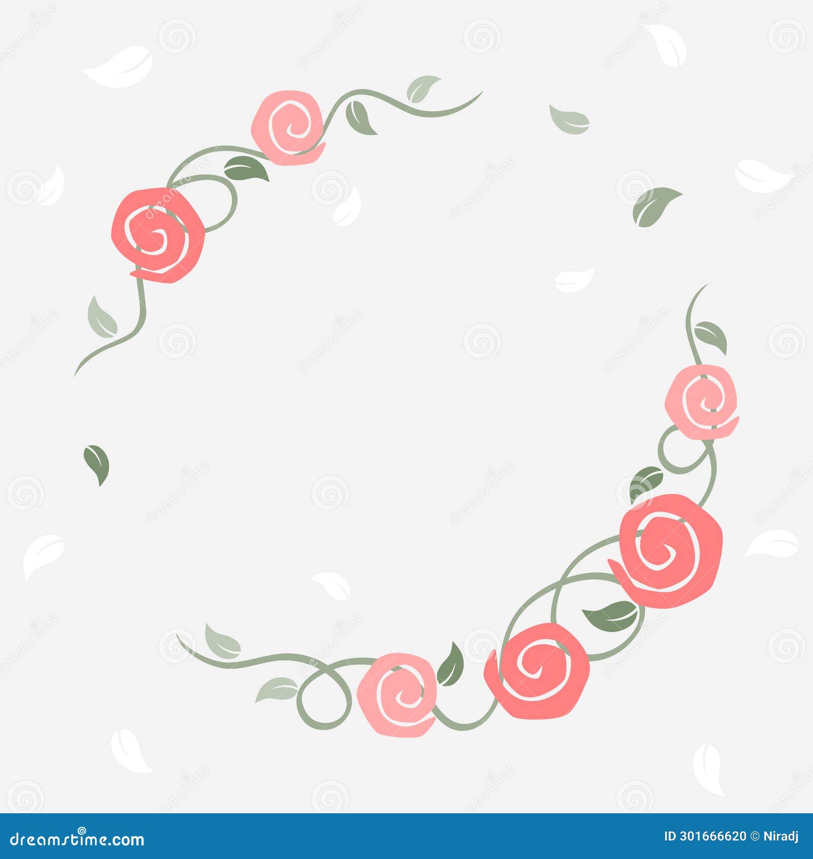 Roses - circle frame stock vector. Illustration of border - 301666620