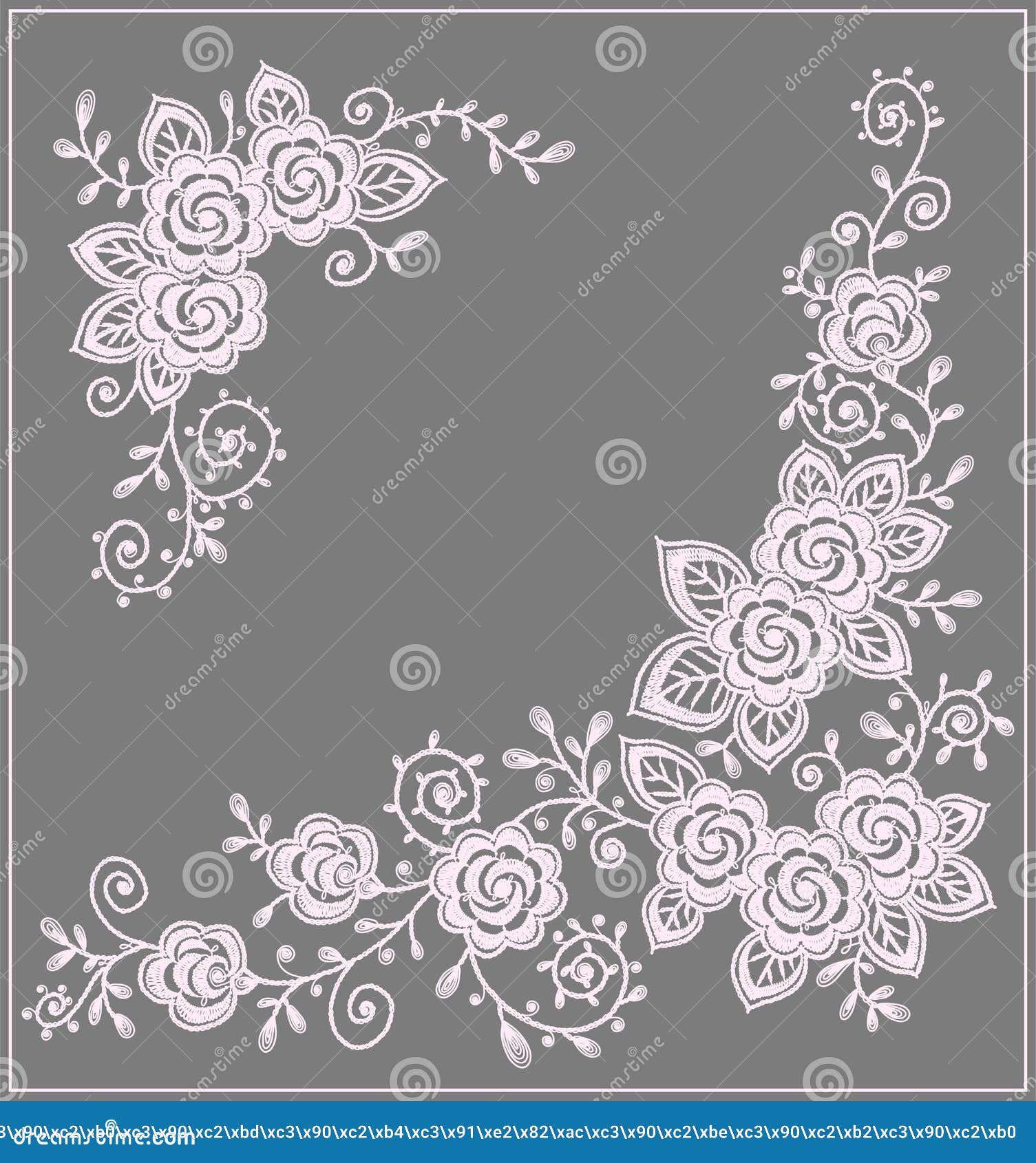 Grey Lace Border Clip Art