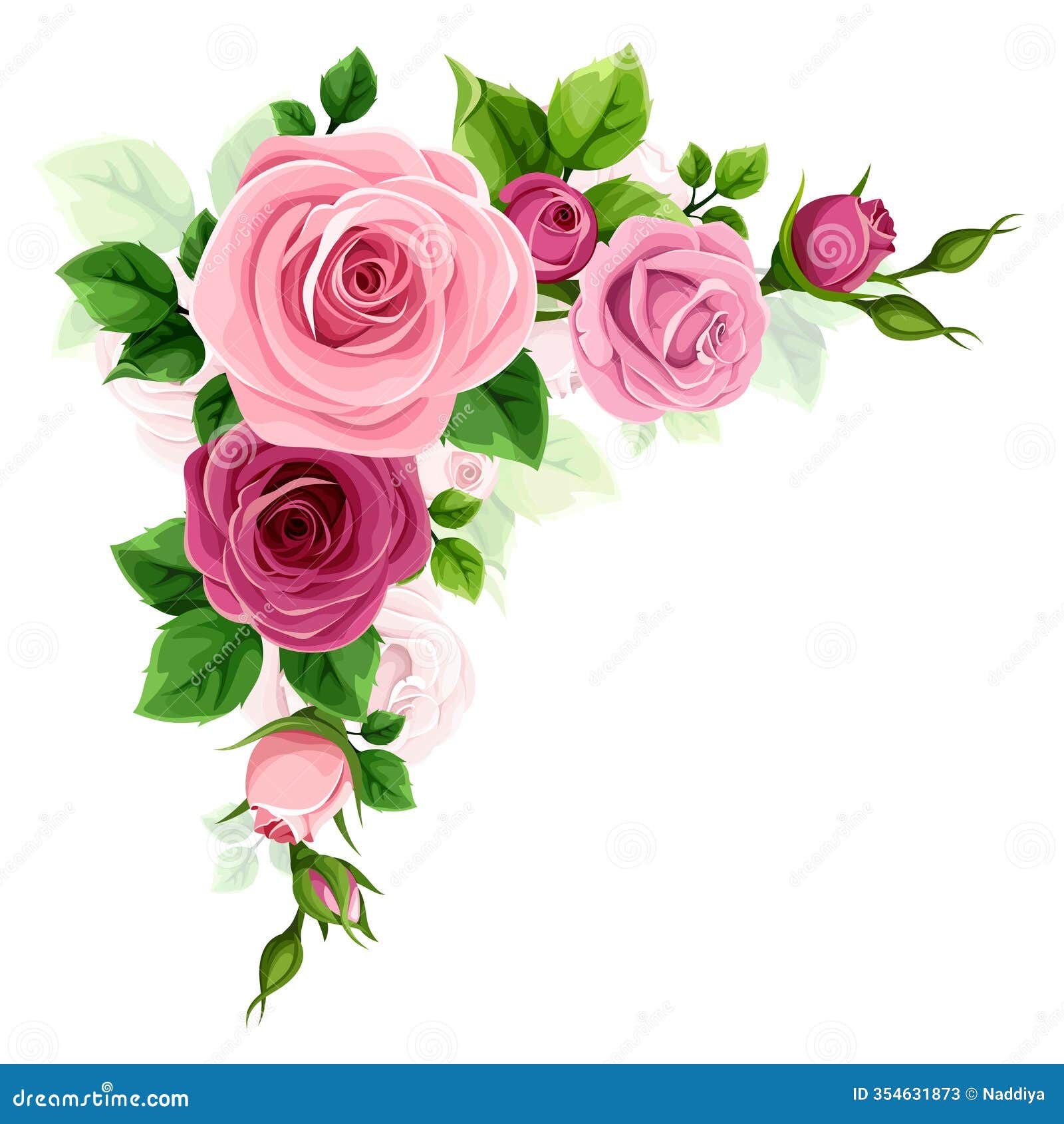 Roses Corner Design Invitation Stock Illustration | CartoonDealer.com ...
