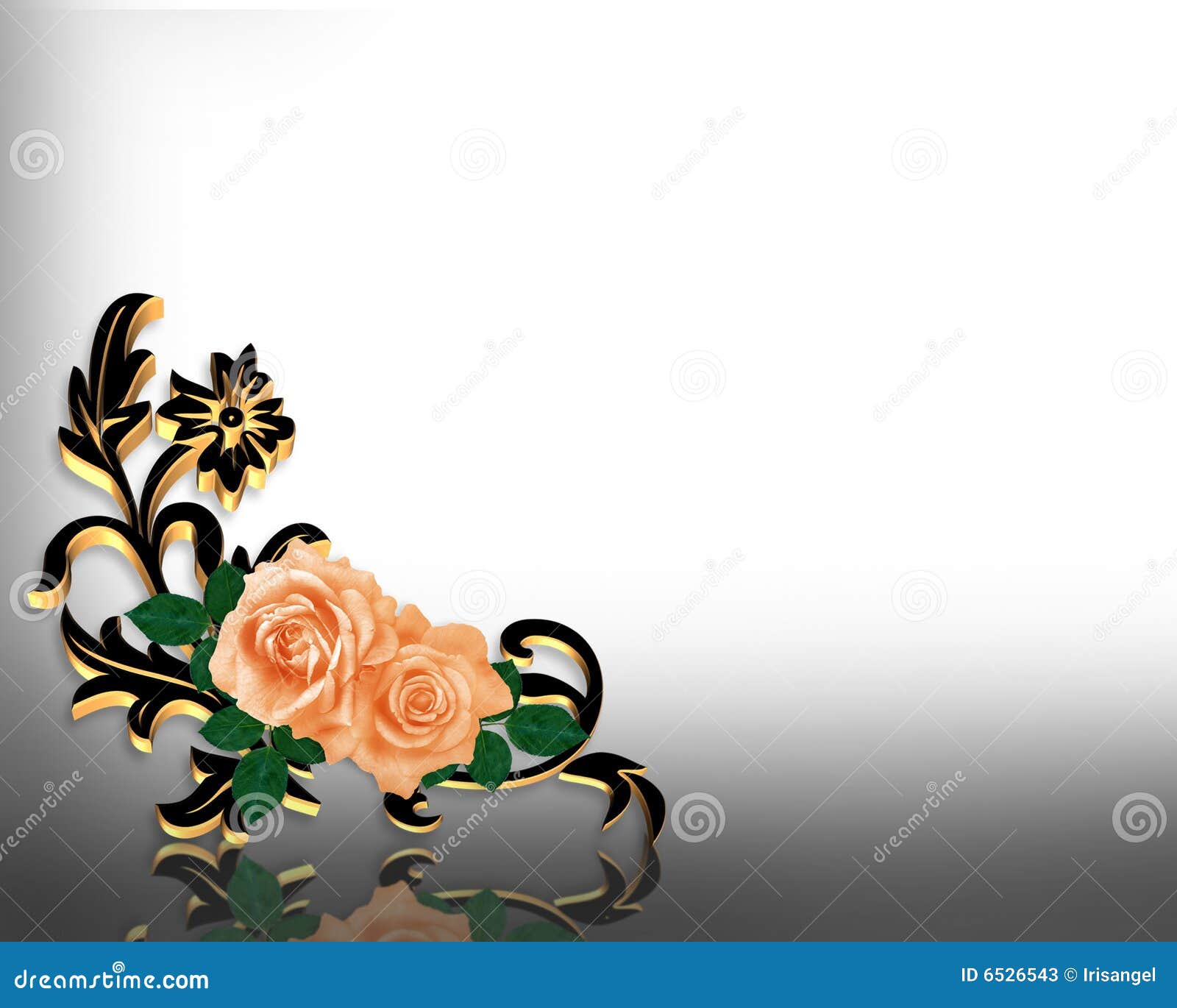 Roses Corner Design Invitation Stock Illustration - Illustration of ...