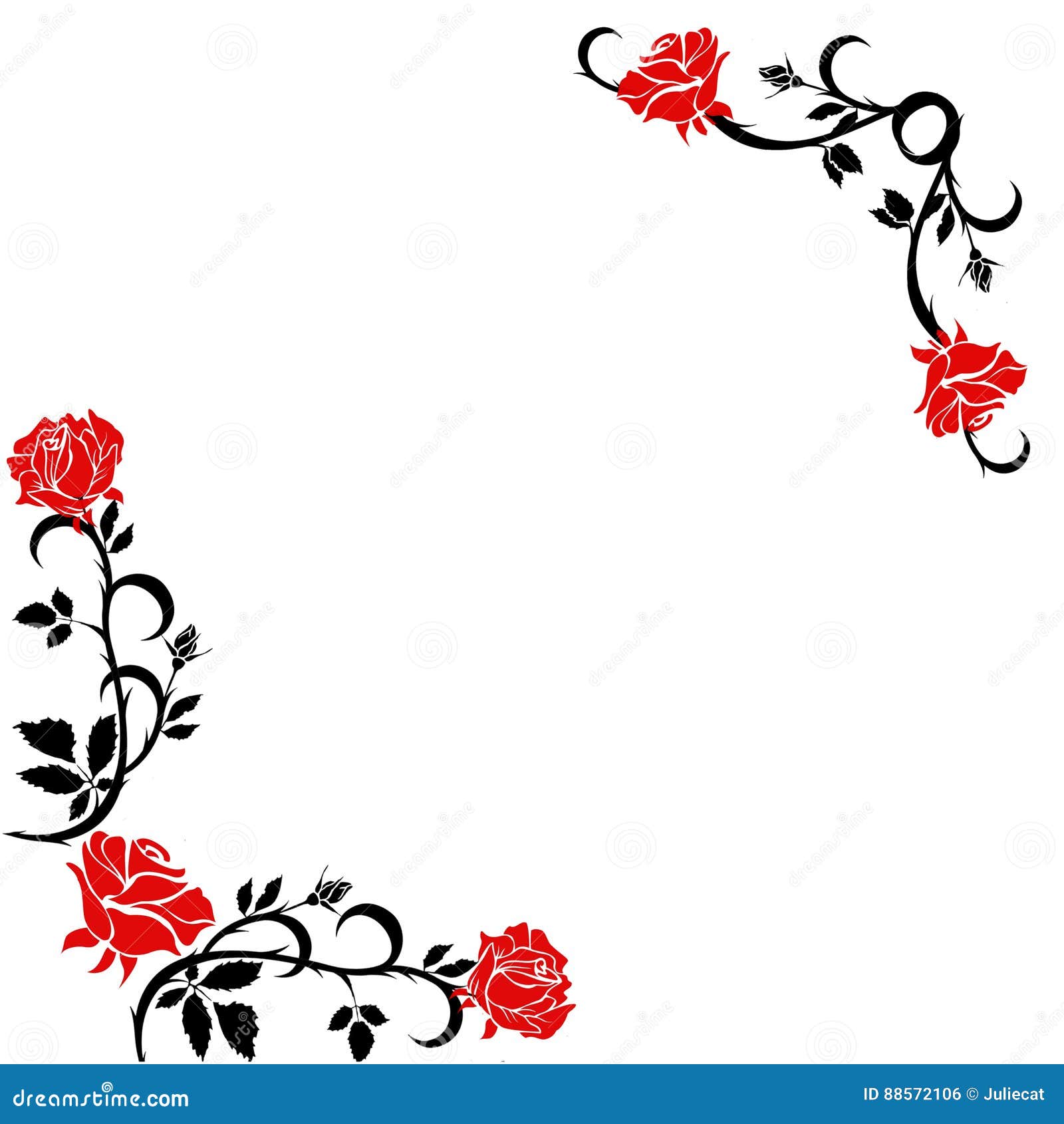 ROSES CORNERS BACKGROUND stock illustration. Illustration of outline ...