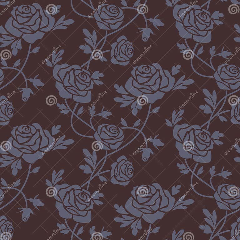 Roses Damask Seamless Pattern Stock Illustration - Illustration of ...