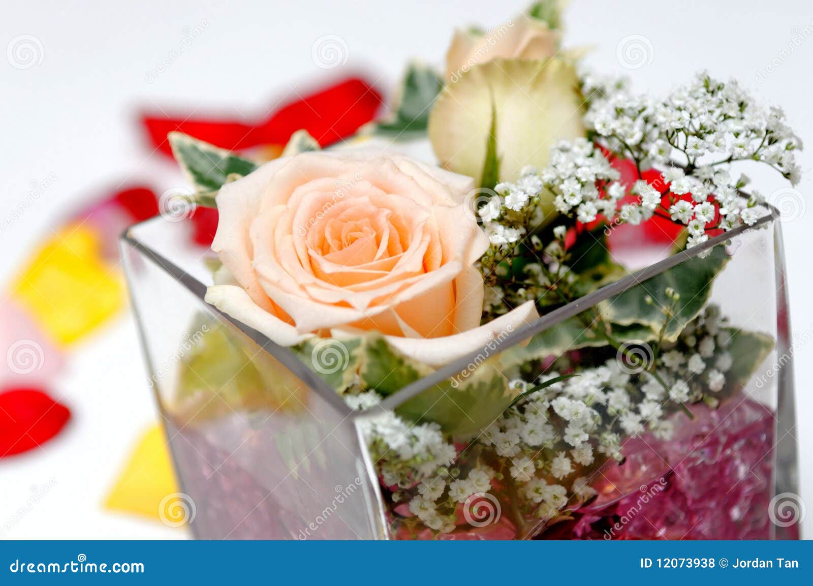 Roses decor stock photo. Image of glass, romance, flower - 12073938