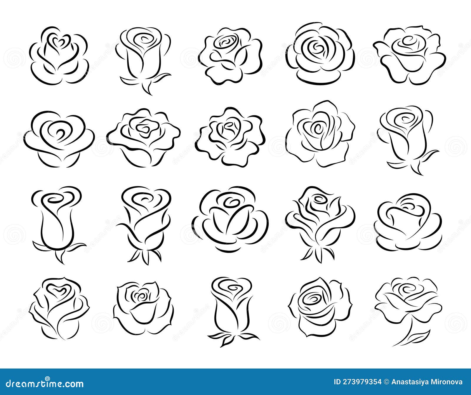 Roses design elements stock vector. Illustration of valentine - 273979354