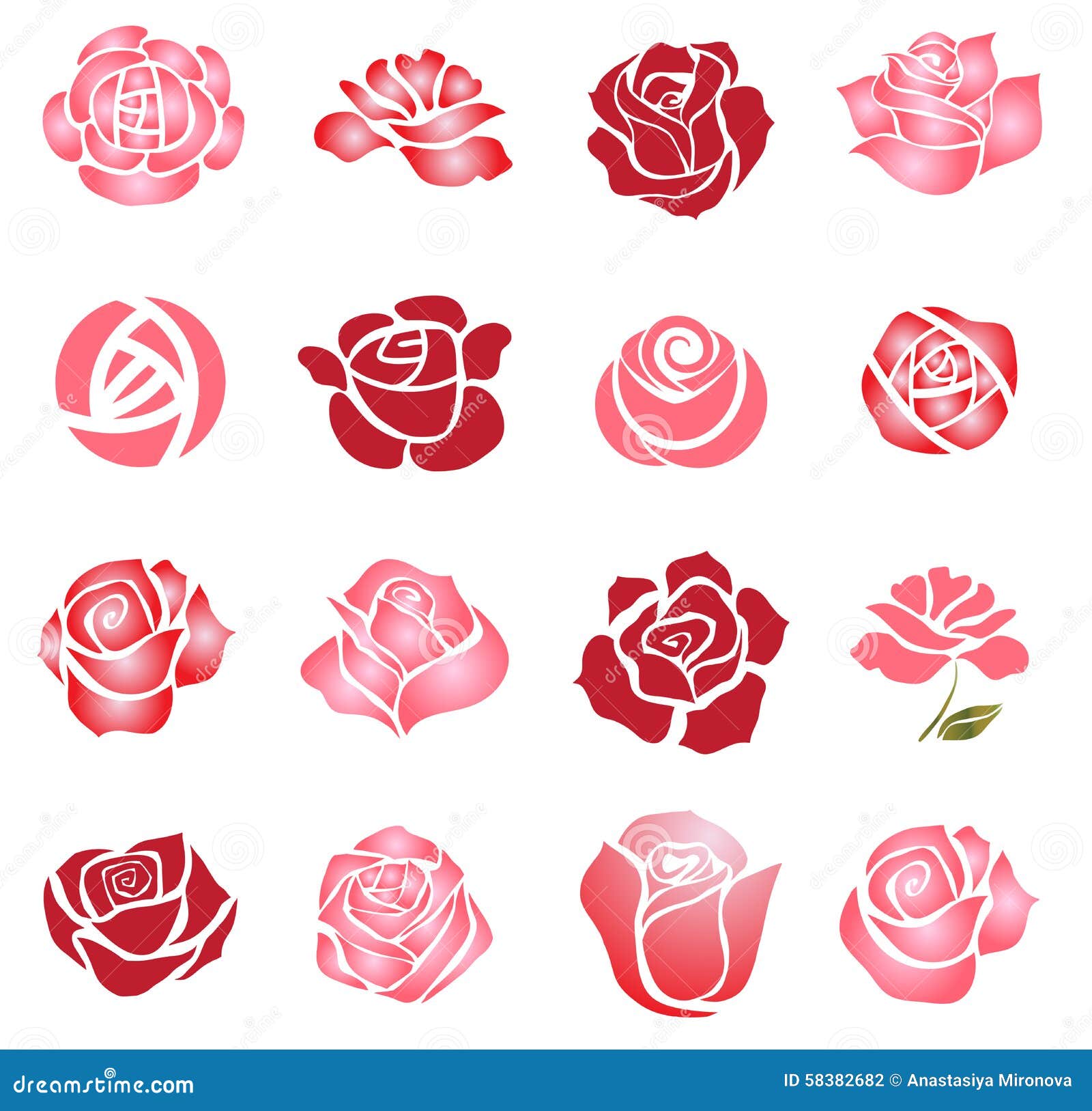 Roses design elements stock vector. Illustration of design - 58382682