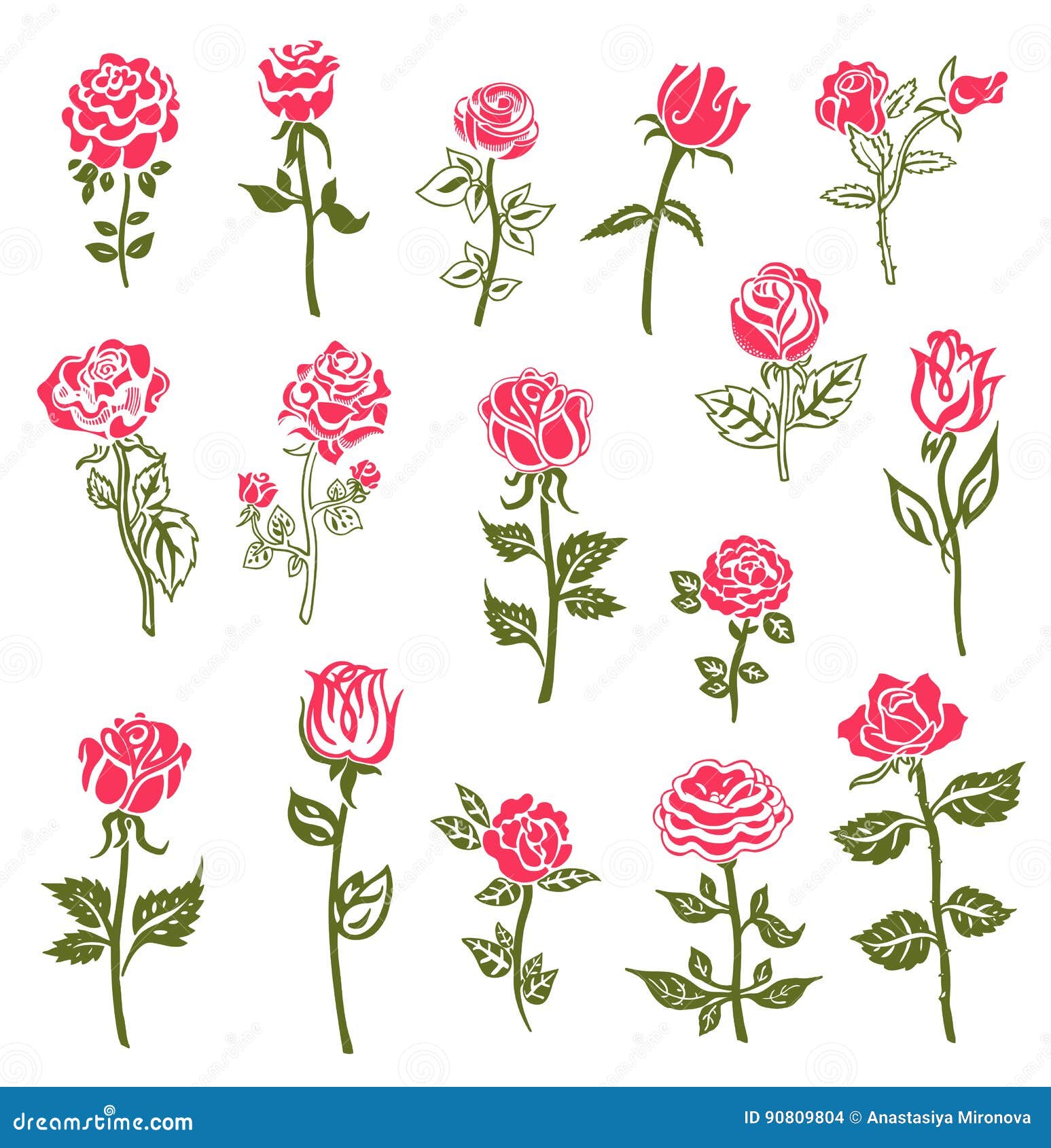 Roses design elements stock vector. Illustration of classical - 90809804