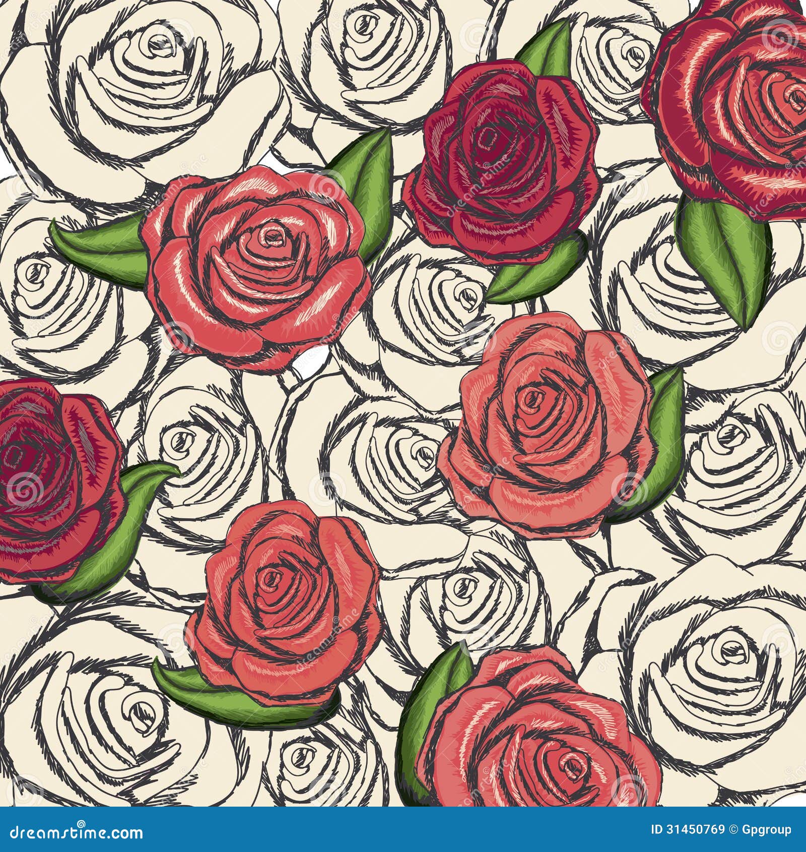 Roses design stock vector. Illustration of cute, drawing - 31450769