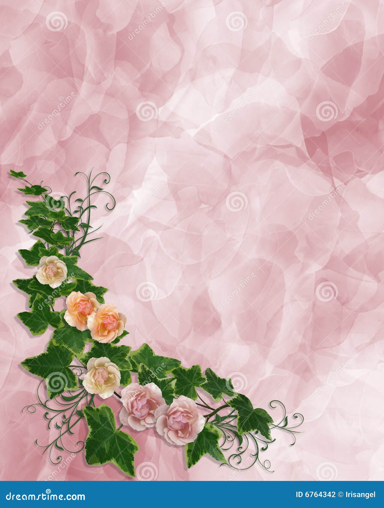 Roses Floral Ivy Border Invitation Stock Illustration - Illustration of ...