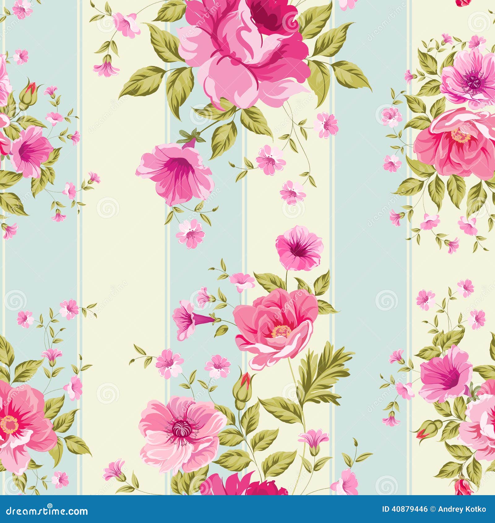 Roses, floral wallpaper stock vector. Illustration of rose - 40879446