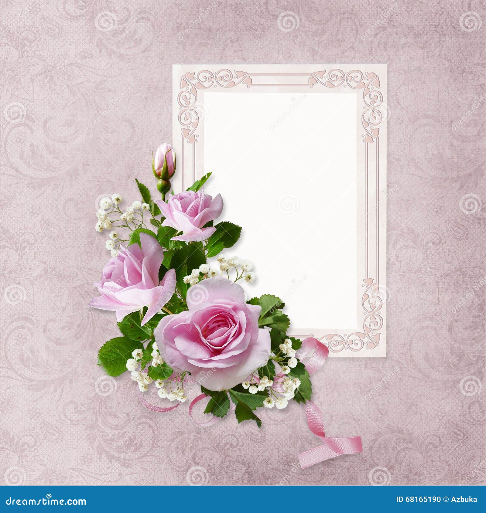Roses and Frame on the Vintage Background Stock Illustration ...