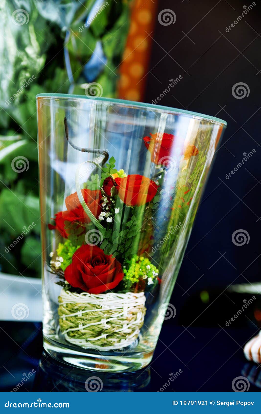 Roses in a glass stock image. Image of restaurant, beauty - 19791921