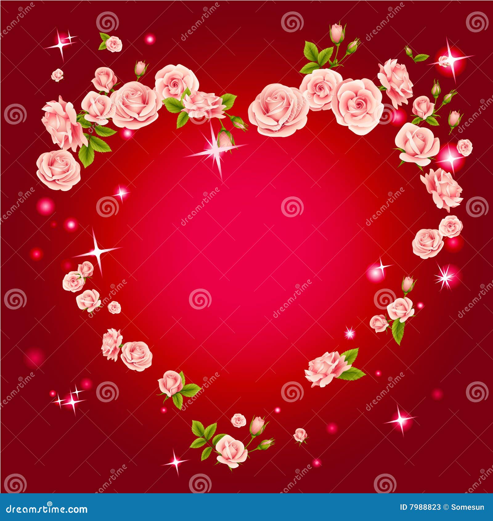 Heart Frame With Rose Flower Collage Stock Photo | CartoonDealer.com ...