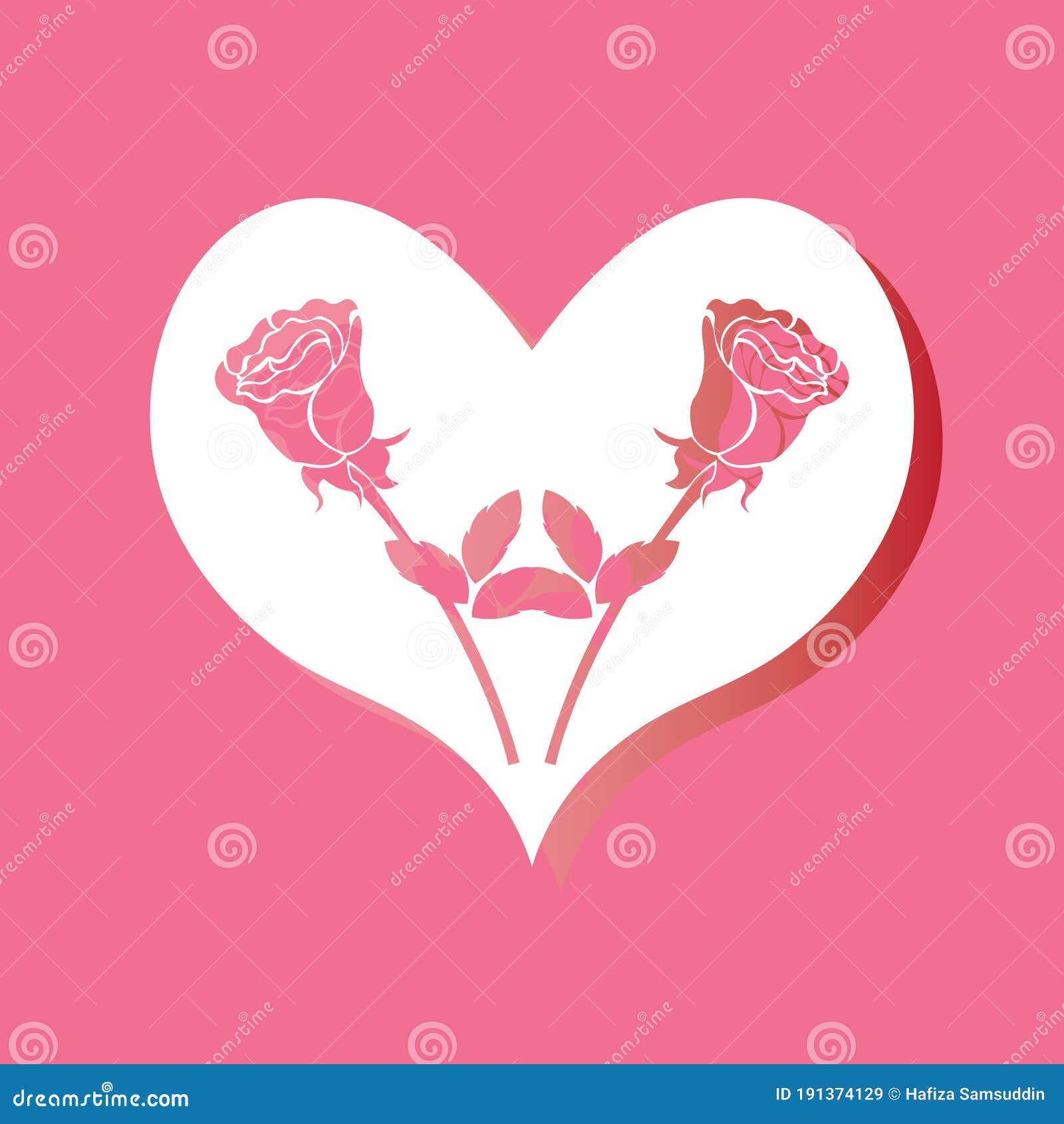 Roses in Heart. Vector Illustration Decorative Design Stock Vector ...