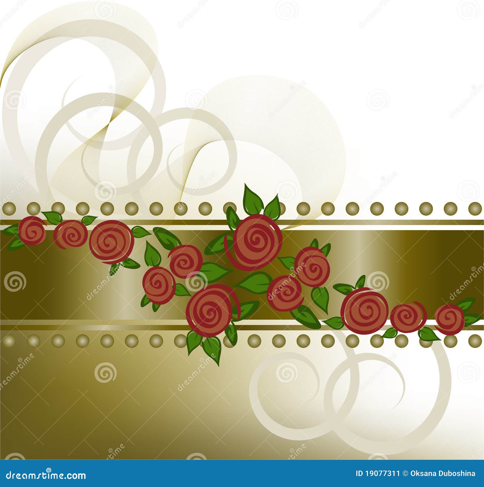 Roses on the Horizontal Strip Stock Vector - Illustration of ...