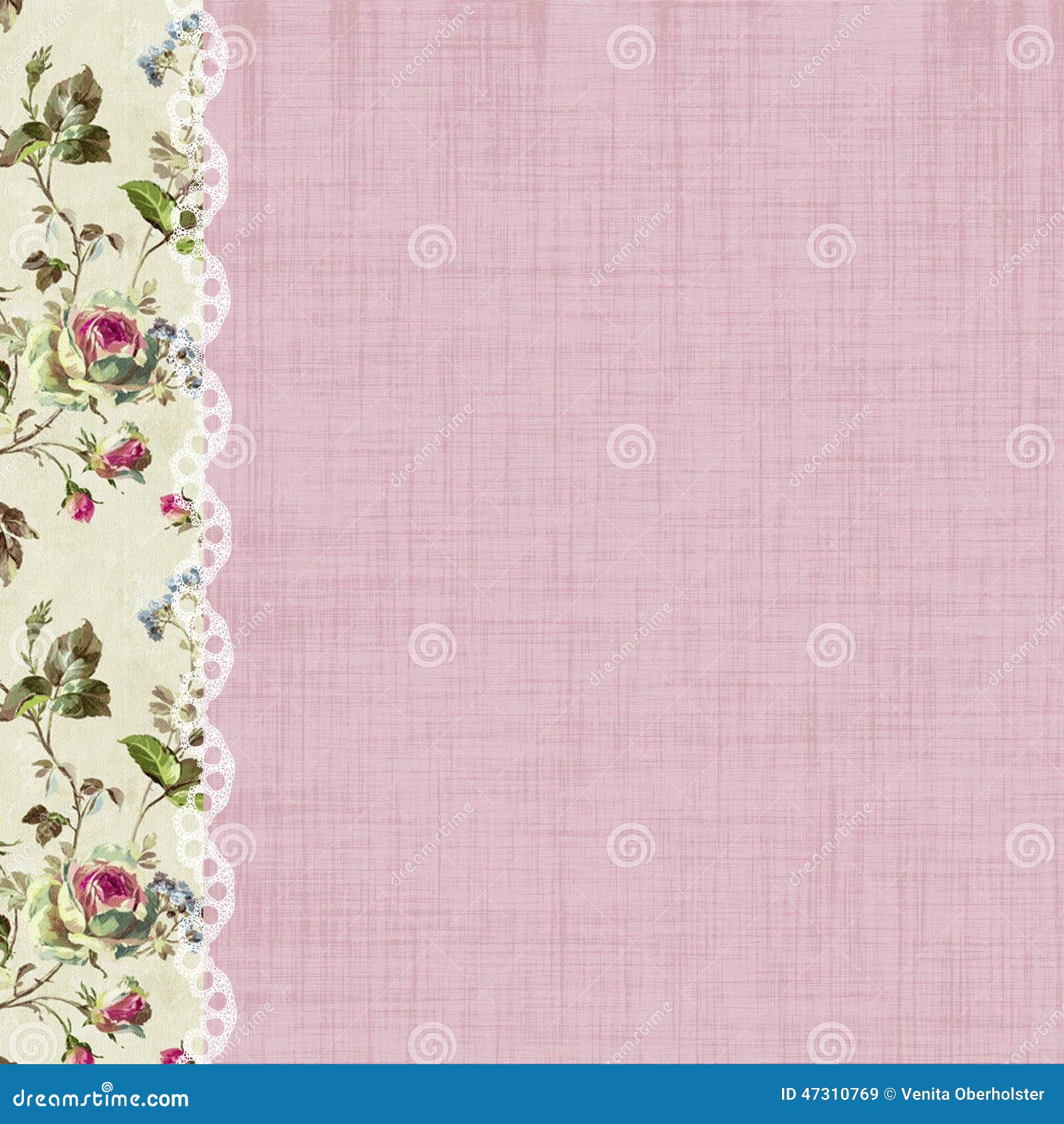 Pink Scrapbook Layout With Vintage Embellishments Royalty-Free Stock ...