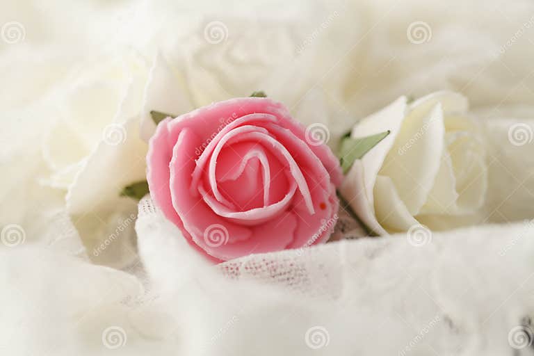 Roses Made of Material on a Wedding Gown Stock Photo - Image of party ...