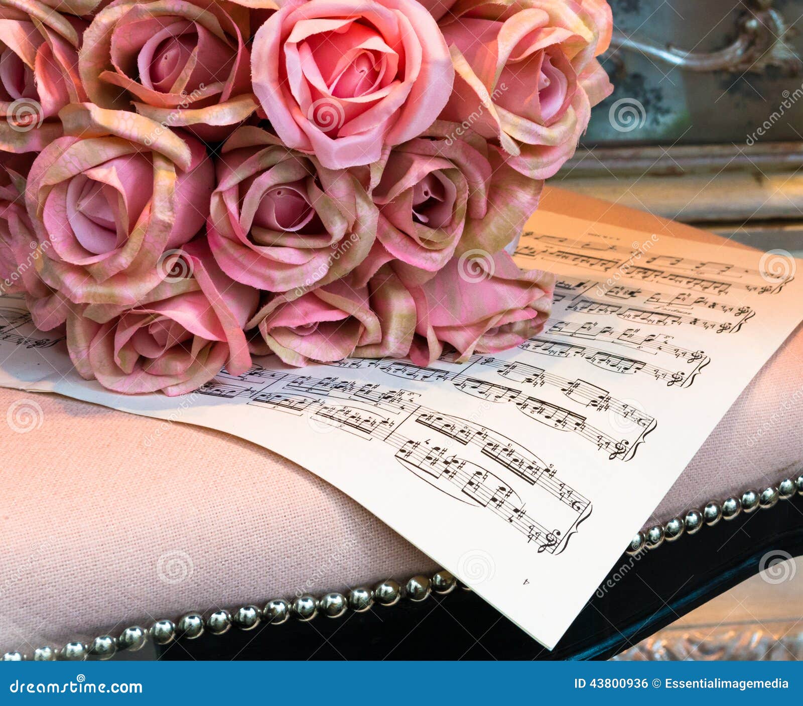 Roses and Music stock photo. Image of artistic, musical - 43800936