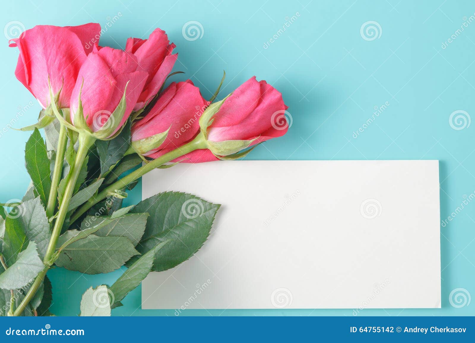 Roses with note stock photo. Image of gift, celebration - 64755142