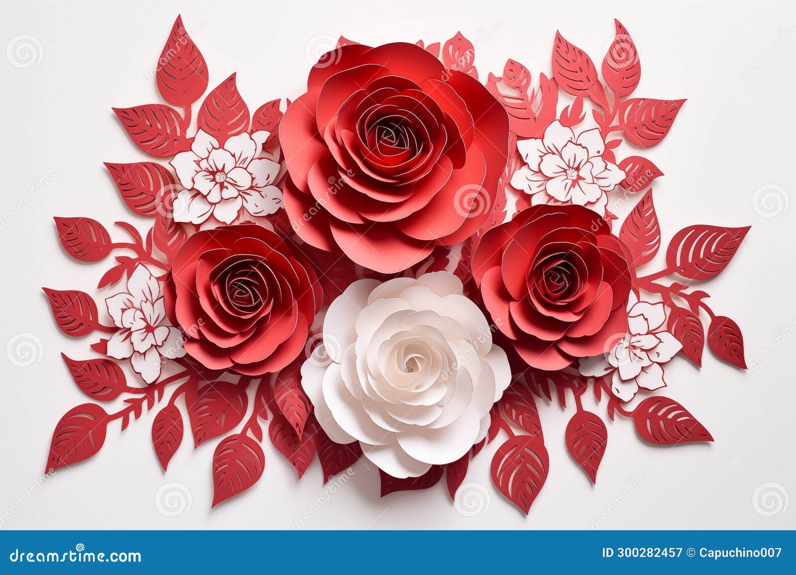 Roses Papercut Style Illustration by Generative AI Stock Illustration ...