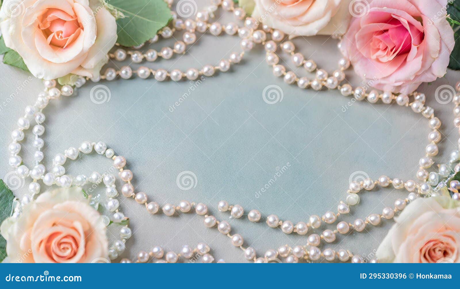 Roses and Pearls Background Stock Illustration - Illustration of ...