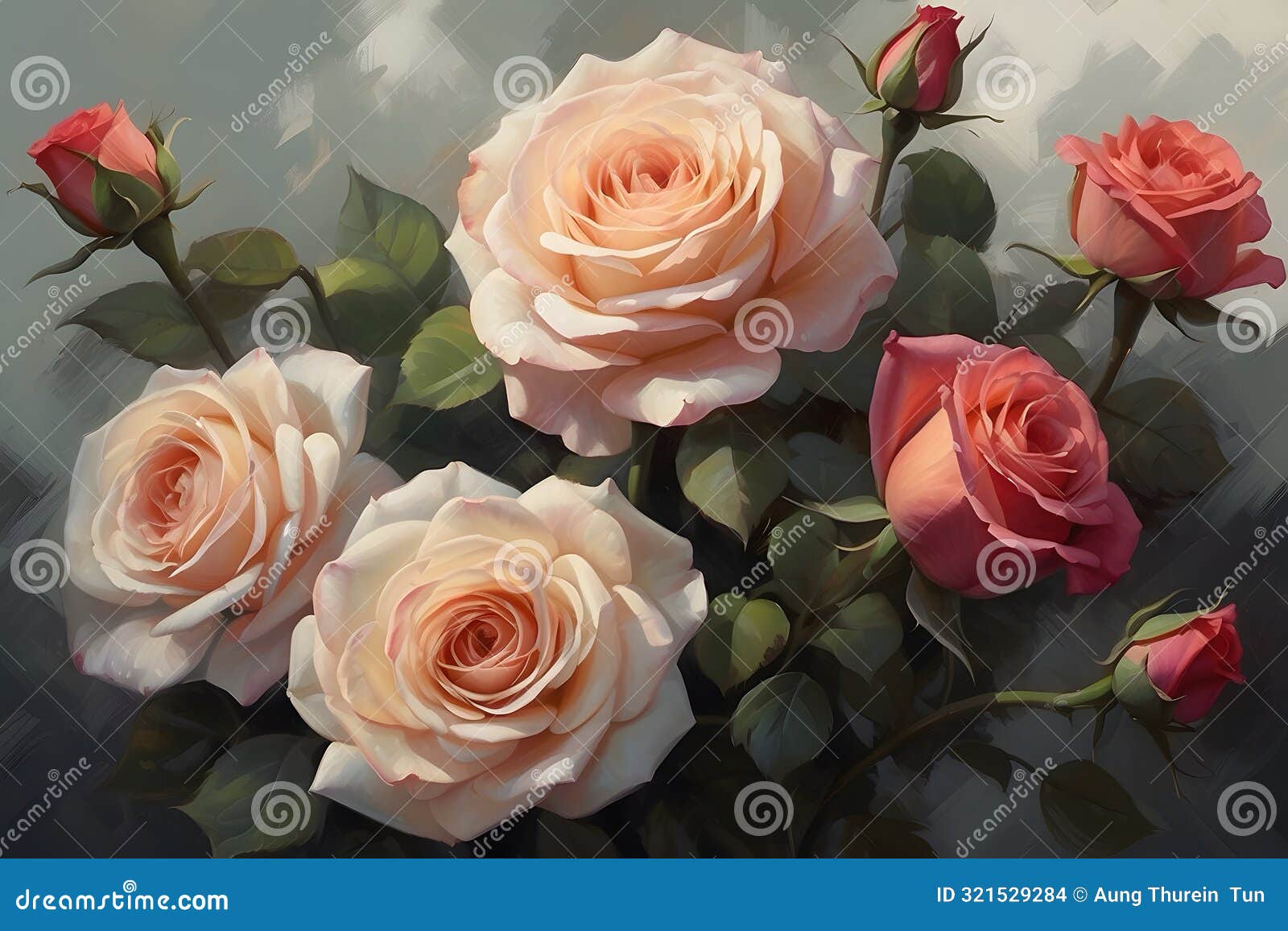 Roses Pedals Abstract Art Wallpaper Stock Illustration - Illustration ...