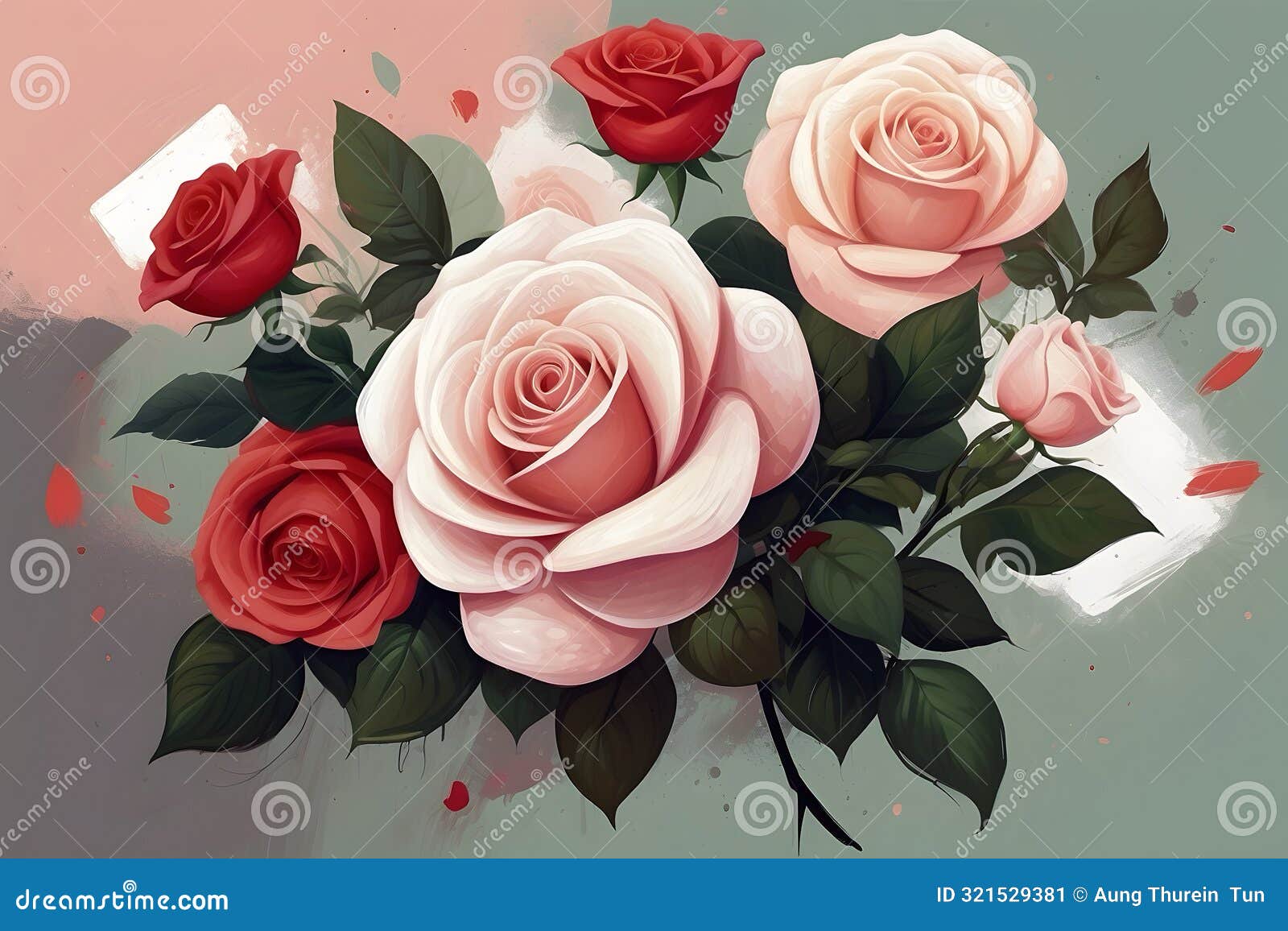 Roses Pedals Abstract Art Wallpaper Stock Illustration - Illustration ...