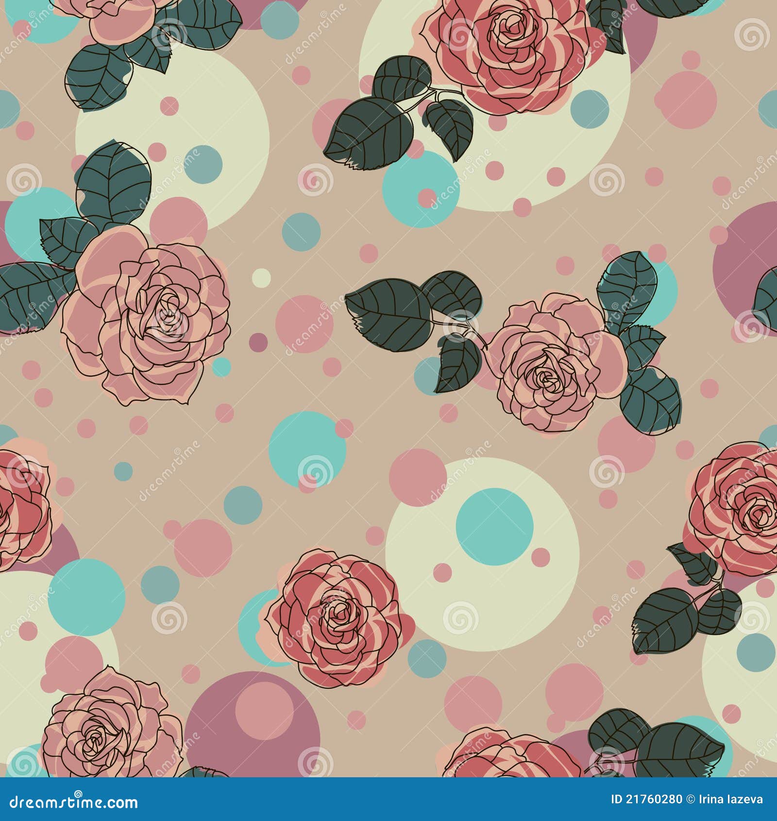 Roses romantic pattern stock vector. Illustration of summer - 21760280