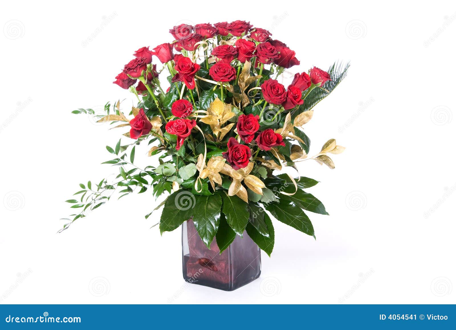 Roses rouges dans le vase image stock. Image du vase, rouge - 4054541