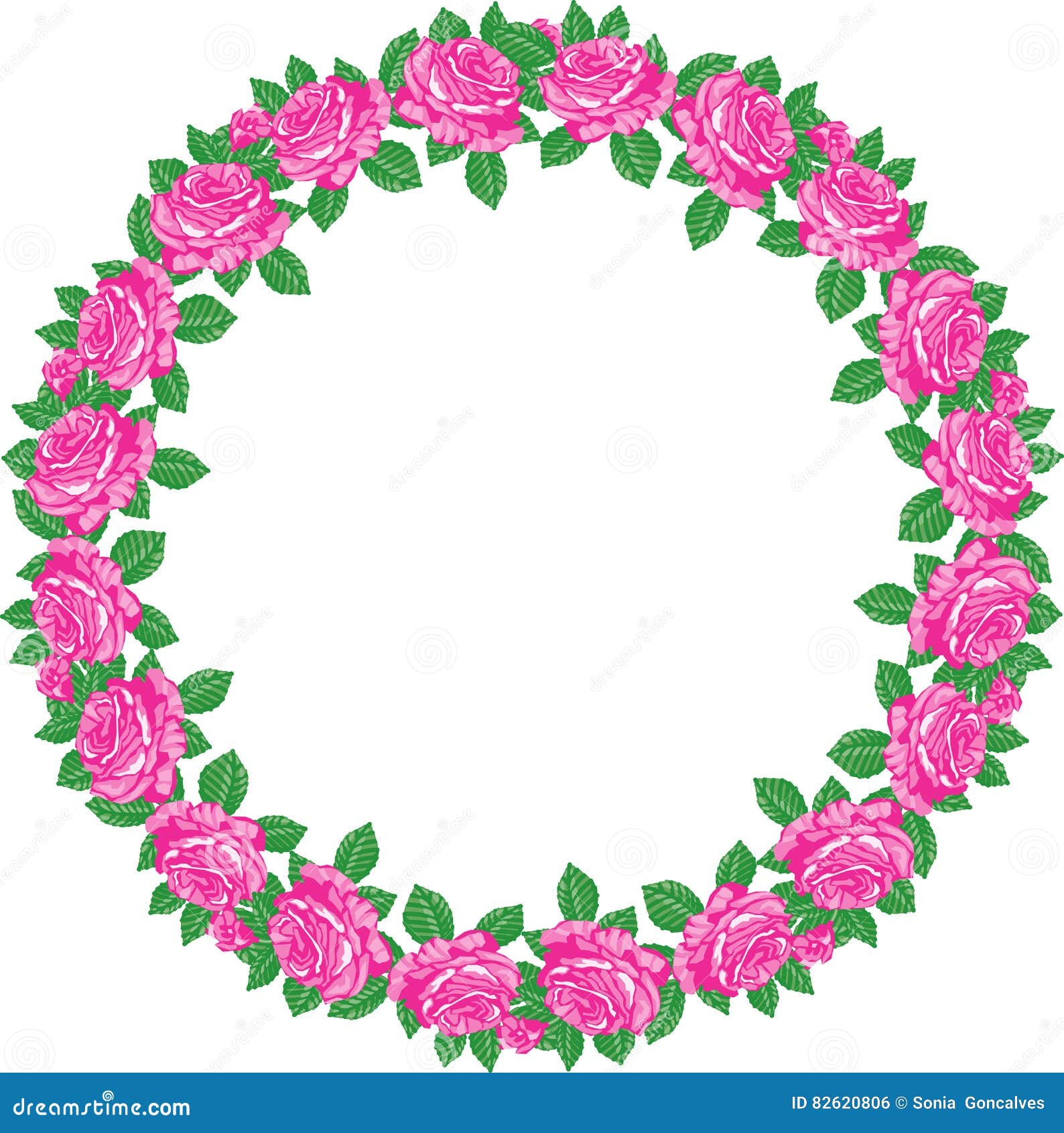 Roses round frame stock vector. Illustration of rose - 82620806