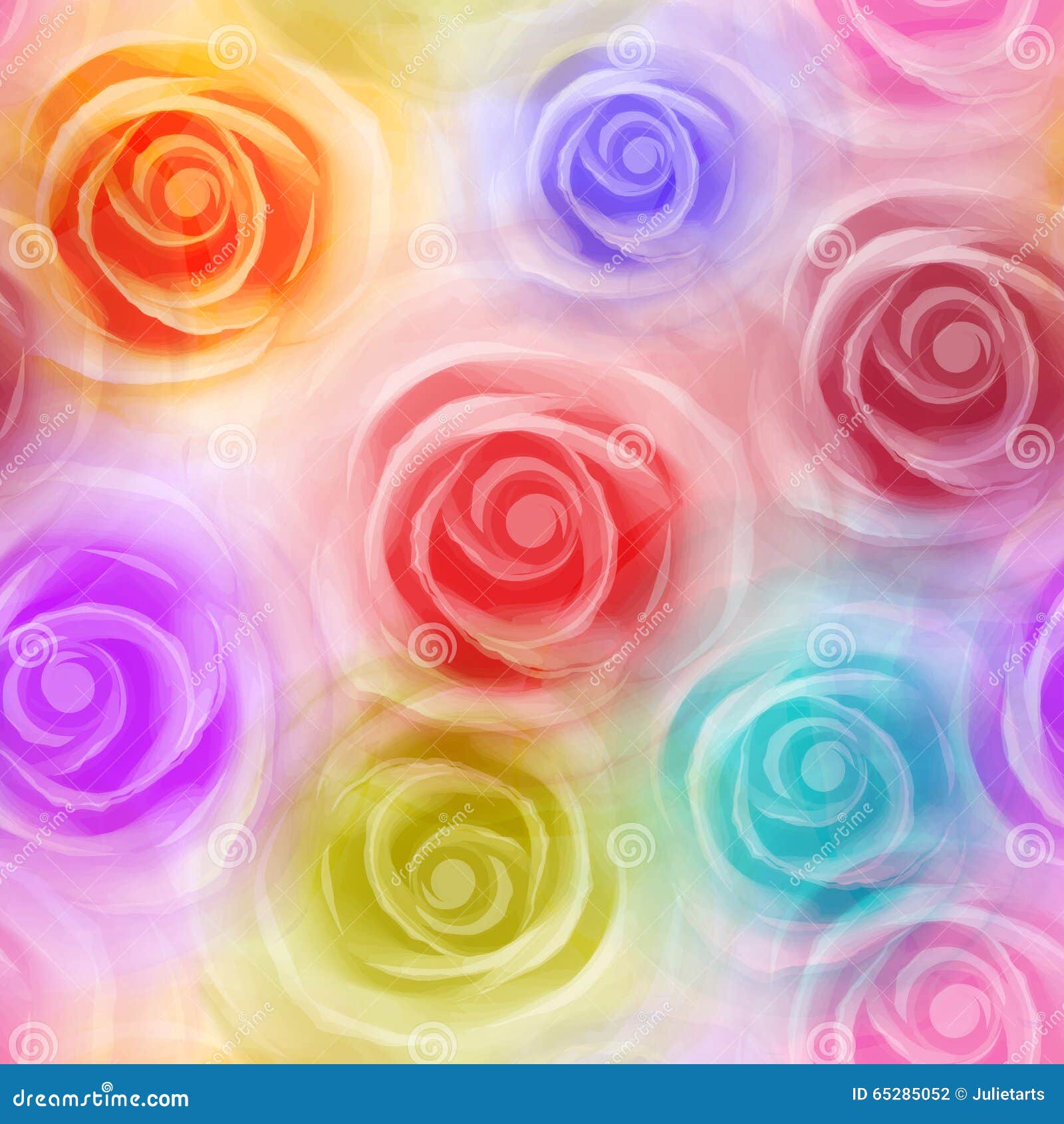 Roses Seamless Pattern, Colorful. Vector, EPS10 Stock Vector ...