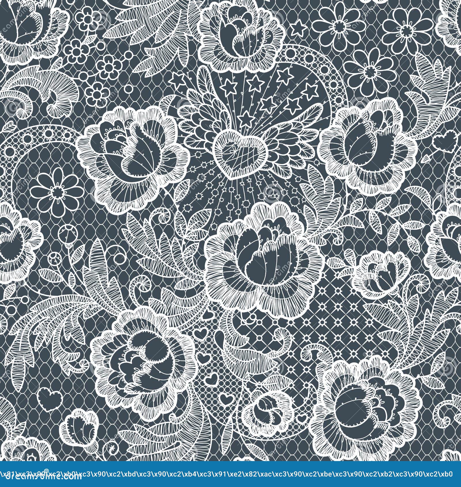 Roses Seamless Pattern. Lace. Stock Vector - Illustration of monochrome ...