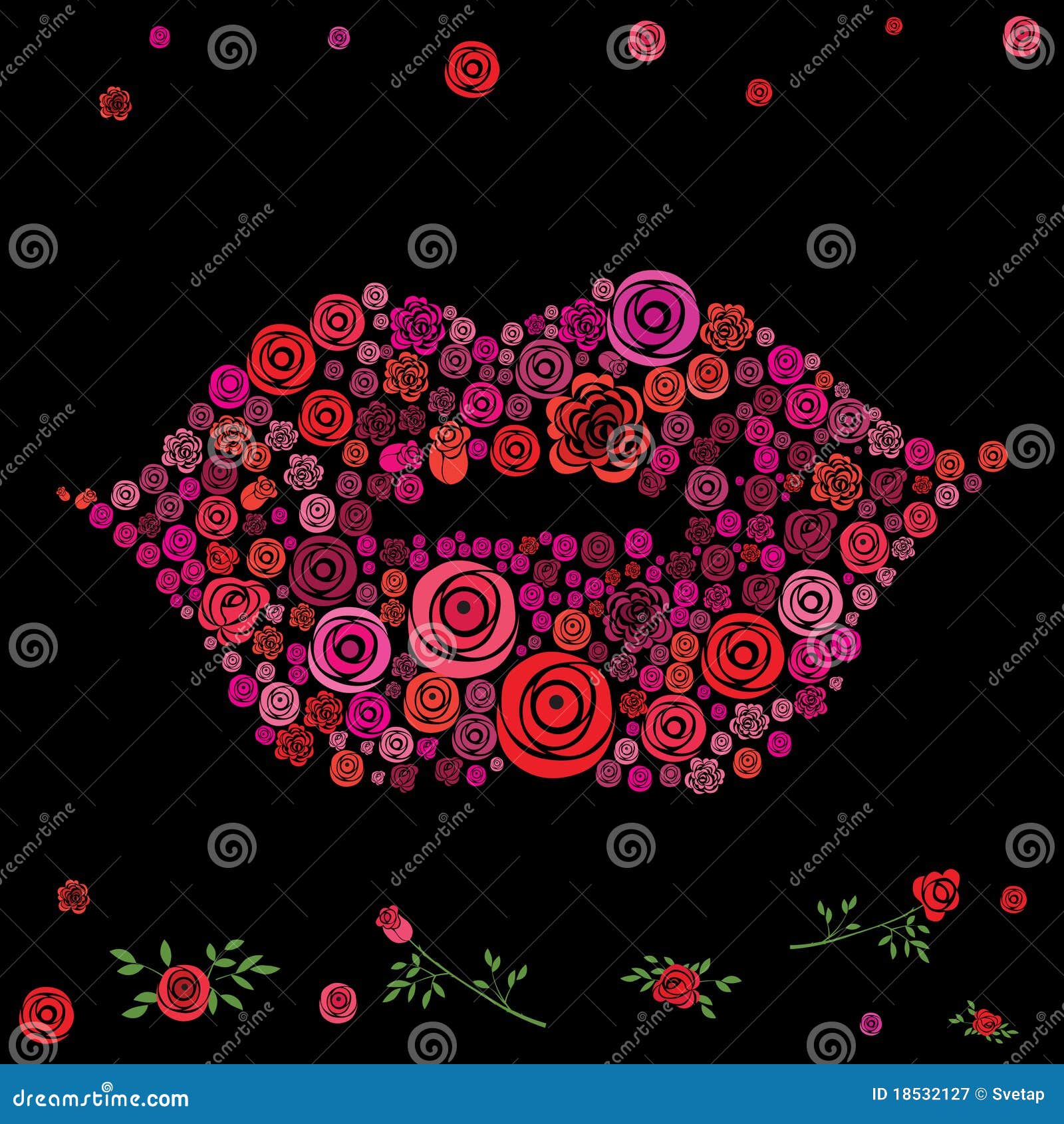 Roses Shaped Lips Stock Illustrations – 18 Roses Shaped Lips Stock ...